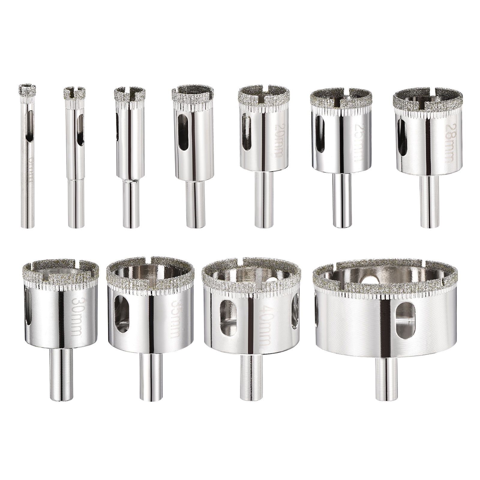 6-50mm Diamond Hole Saw Set, 15/64" - 2" Diamond Hollow Core Drill Bit ...