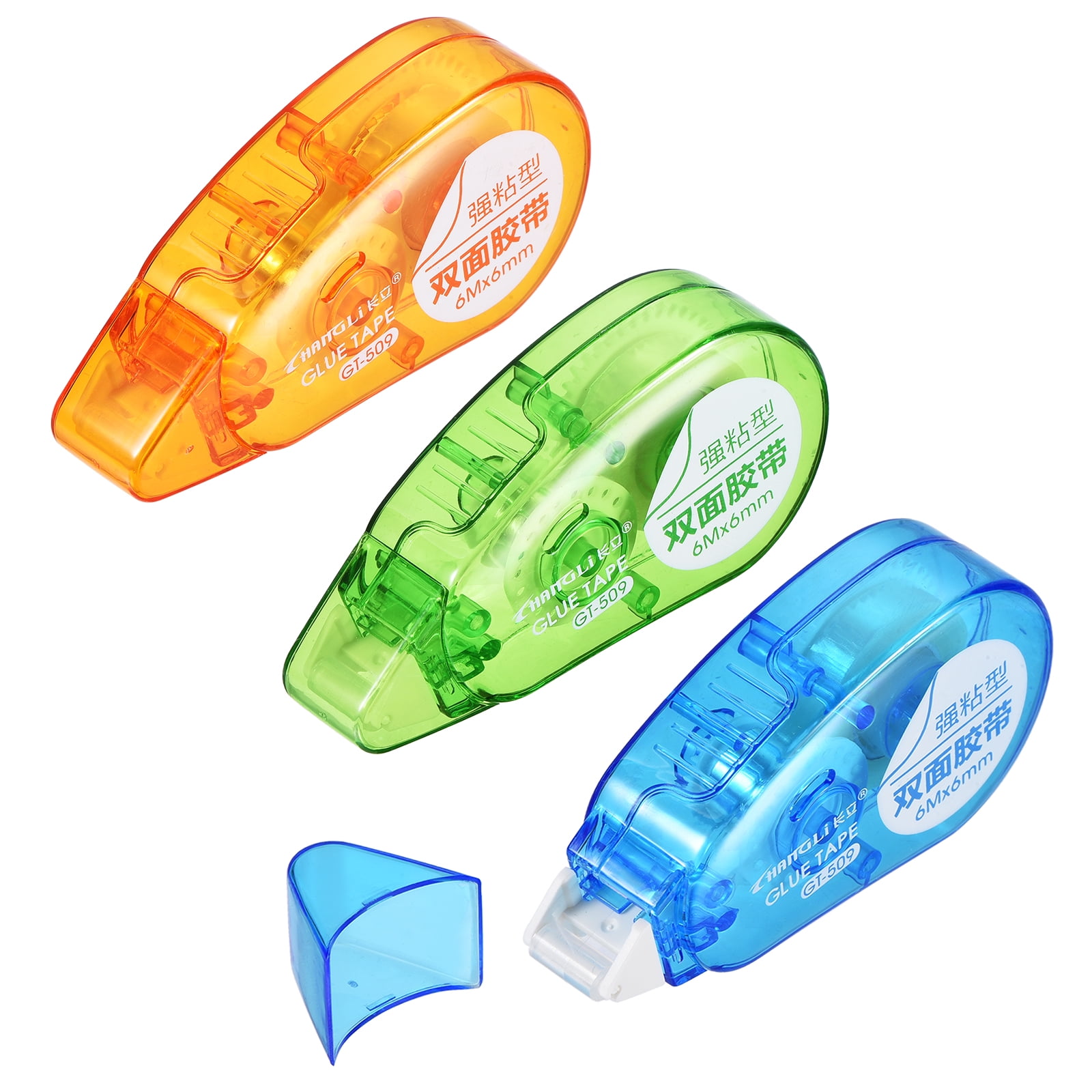 Uxcell 6mm 6m/19.7ft Double-Sided Adhesive Tape Applicator, Blue Green ...