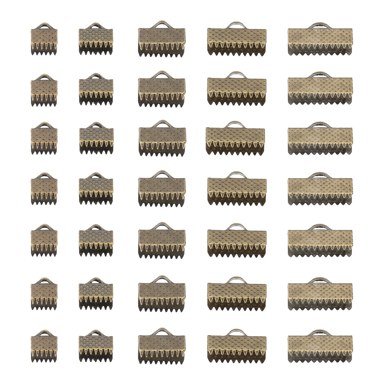 Uxcell 6mm/8mm/10mm/13mm/16mm Ribbon Ends Crimp Clamp 150pcs Pinch ...