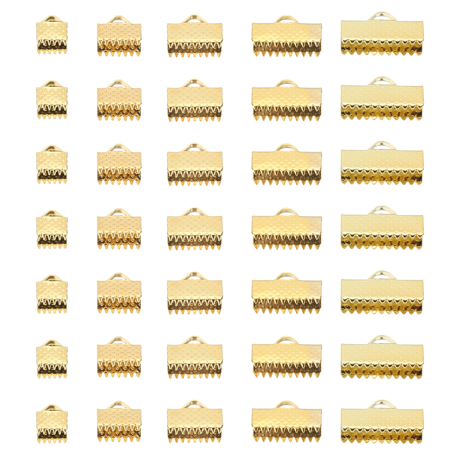 Uxcell 6mm/8mm/10mm/13mm/16mm Ribbon Ends Crimp Clamp 150pcs Pinch ...