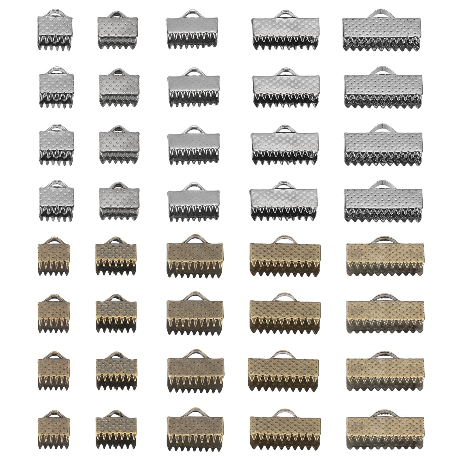 Uxcell 6mm/8mm/10mm/13mm/16mm Ribbon Ends Crimp Clamp 300pcs Pinch ...