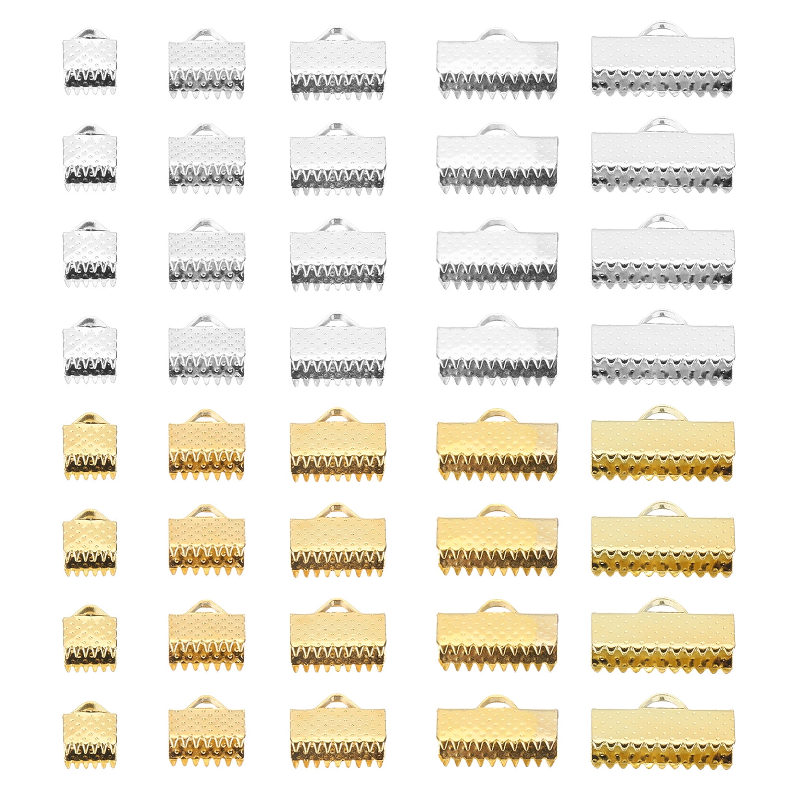 Uxcell 6mm/8mm/10mm/13mm/16mm Ribbon Ends Crimp Clamp 300pcs Pinch ...