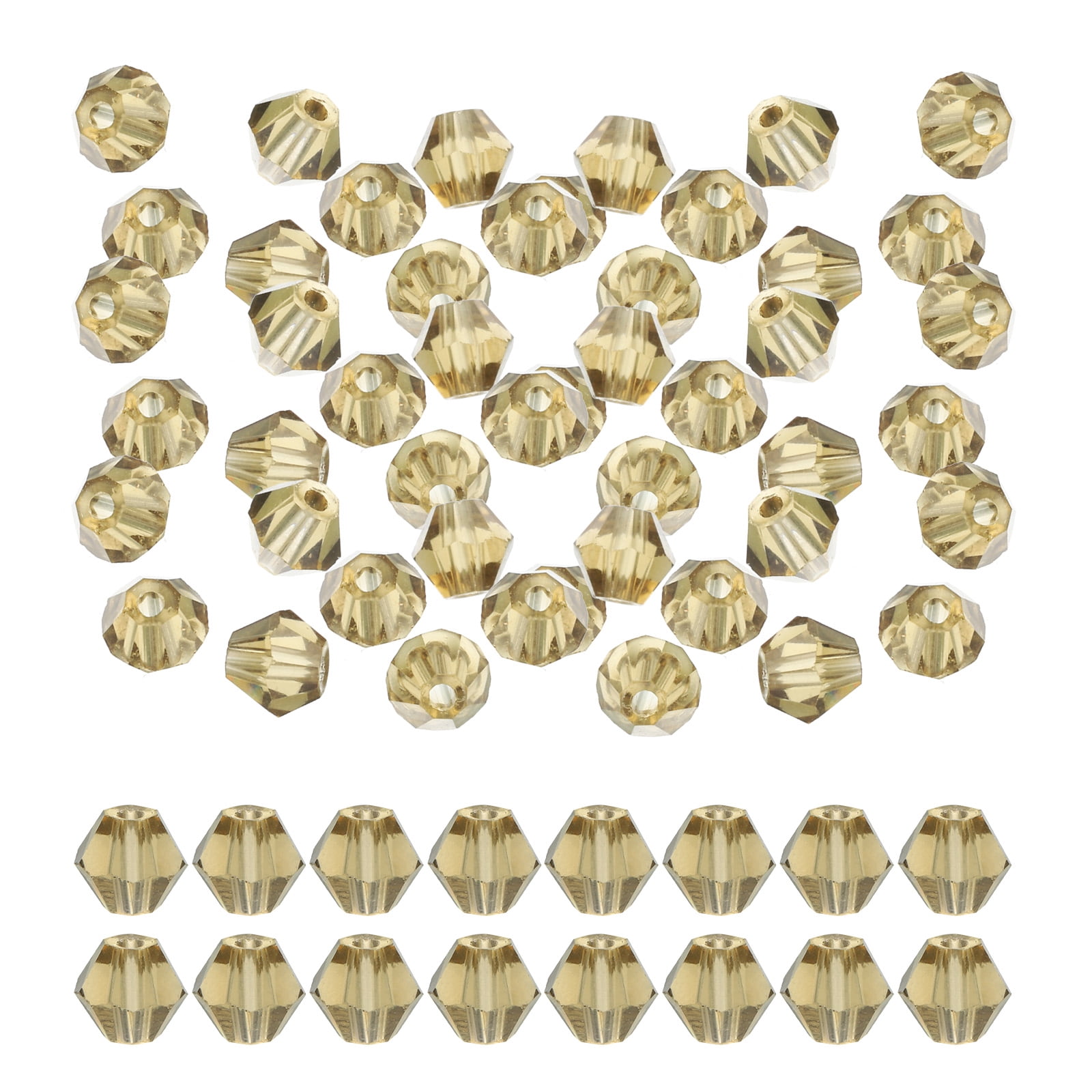 Uxcell 6mm Bicone Glass Beads, Small Faceted Bicone Crystal Beads Charm ...