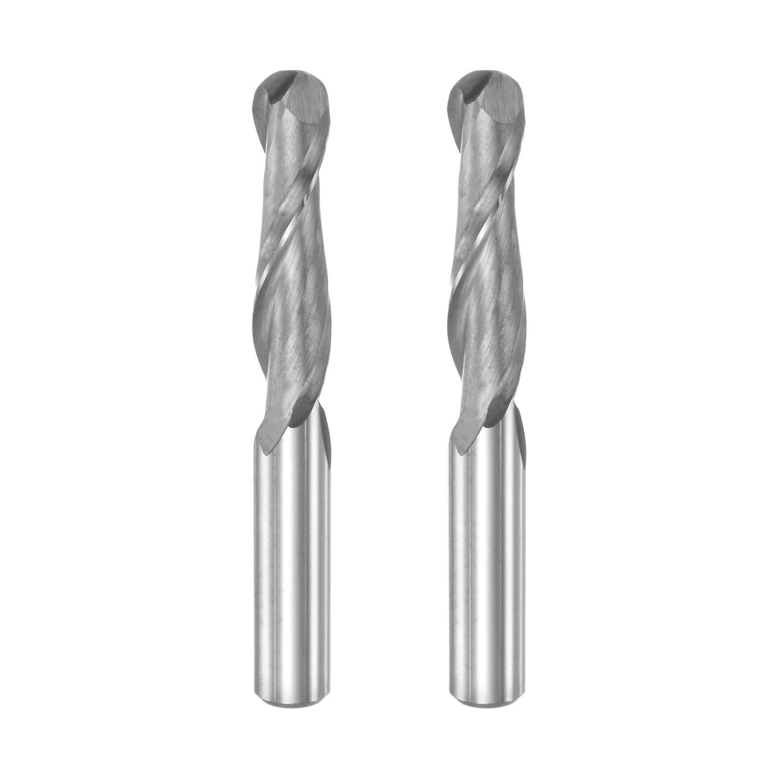 Uxcell 6mm Dia 25mm Cutting Length High Speed Steel 2 Flutes Ball Nose ...