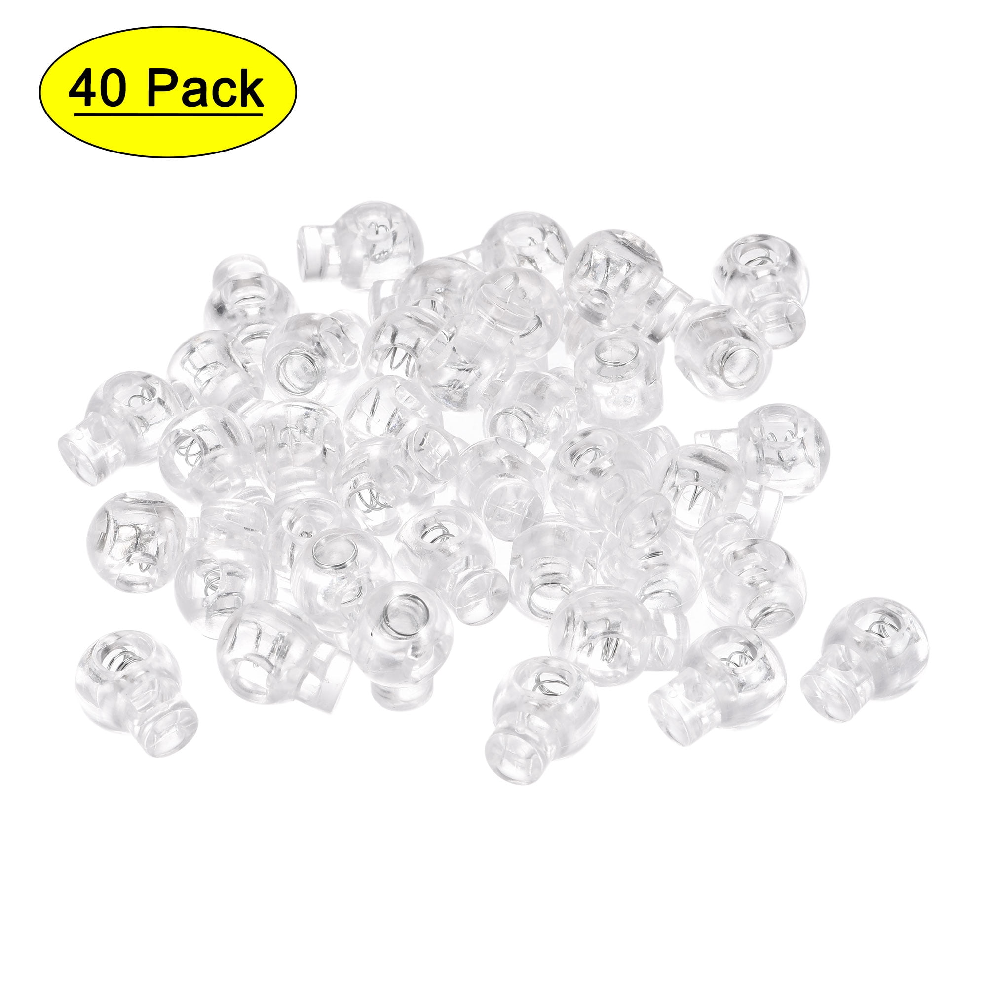 Uxcell 6mm Dia Plastic Spring Sewing Fasteners Cord Locks Clear Secure ...