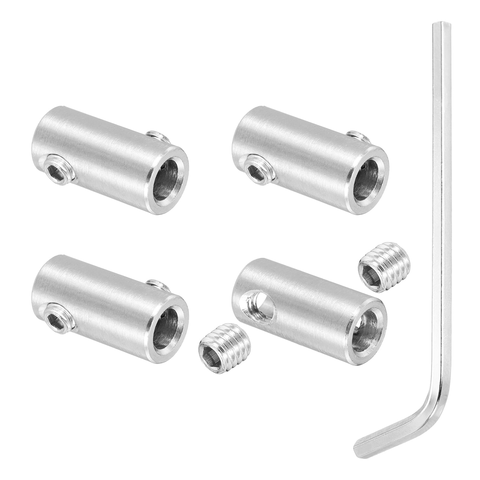 Uxcell 6mm Hole Wire Rope Clips Set, 4 Pcs 304 Stainless Steel Double ...