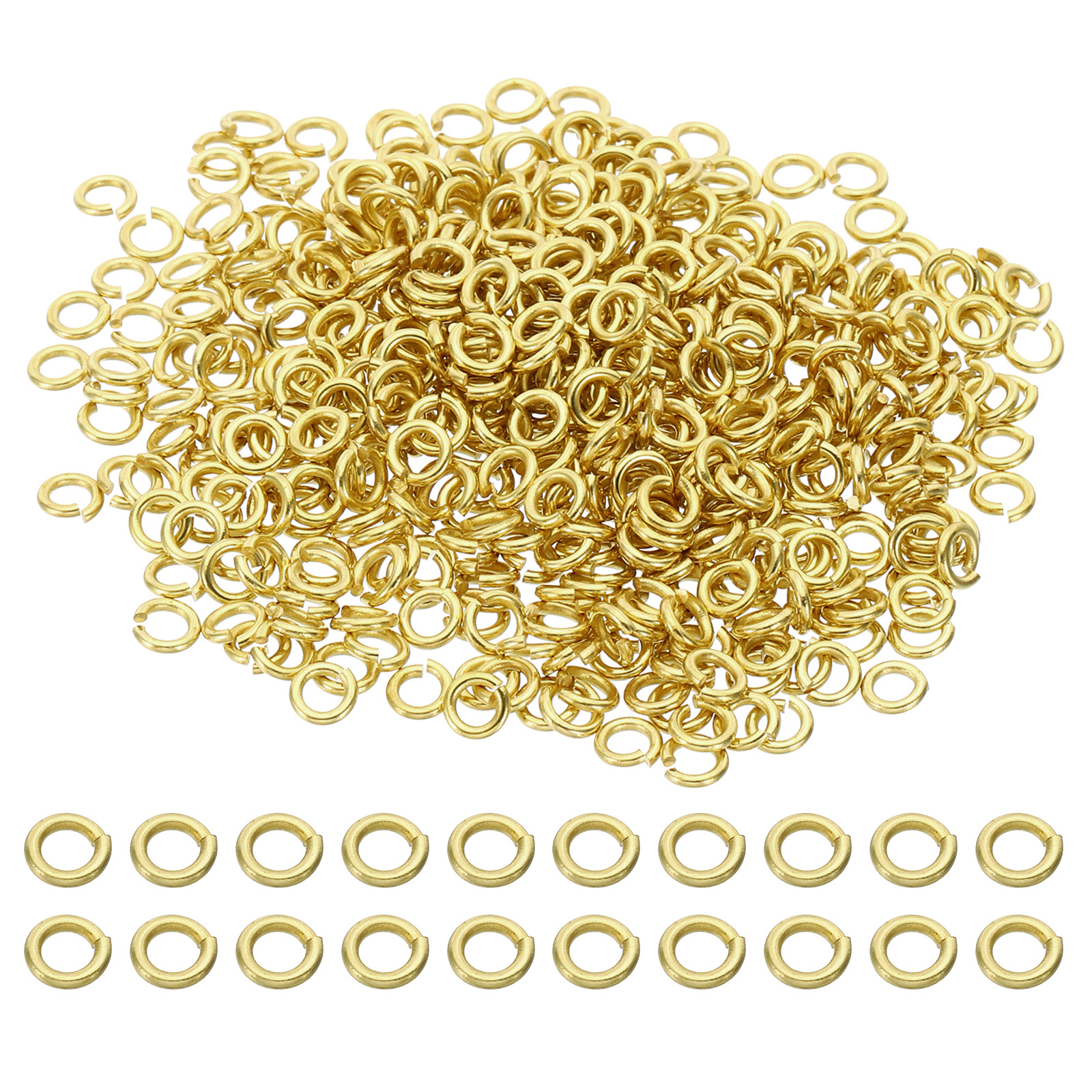Uxcell 6mm Open Jump Rings, 500Pcs Solid Copper Round Ring Charm Loops ...