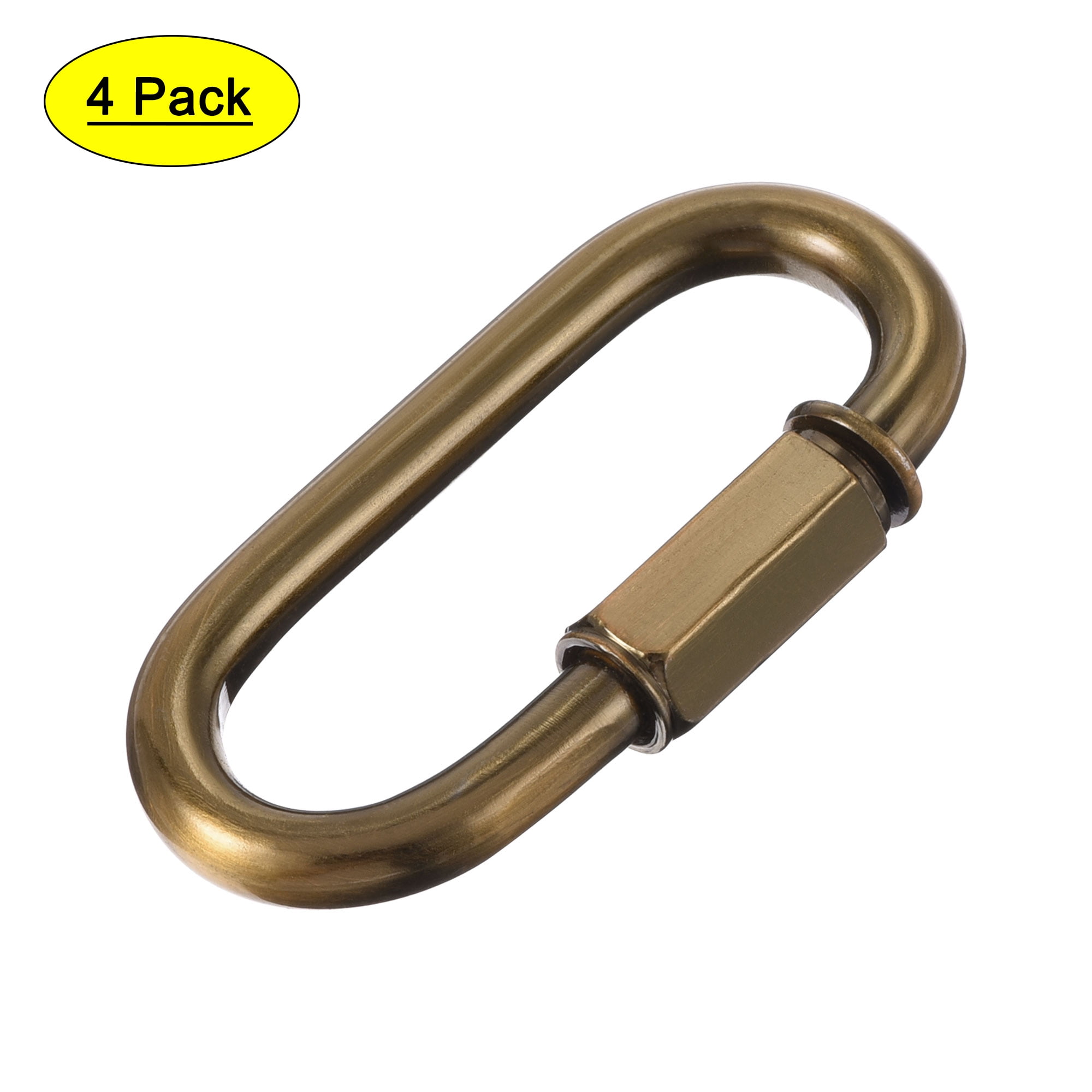 Uxcell 6mm Oval Shape Quick Link Screw Lock Chain Connector Gold Bronze ...