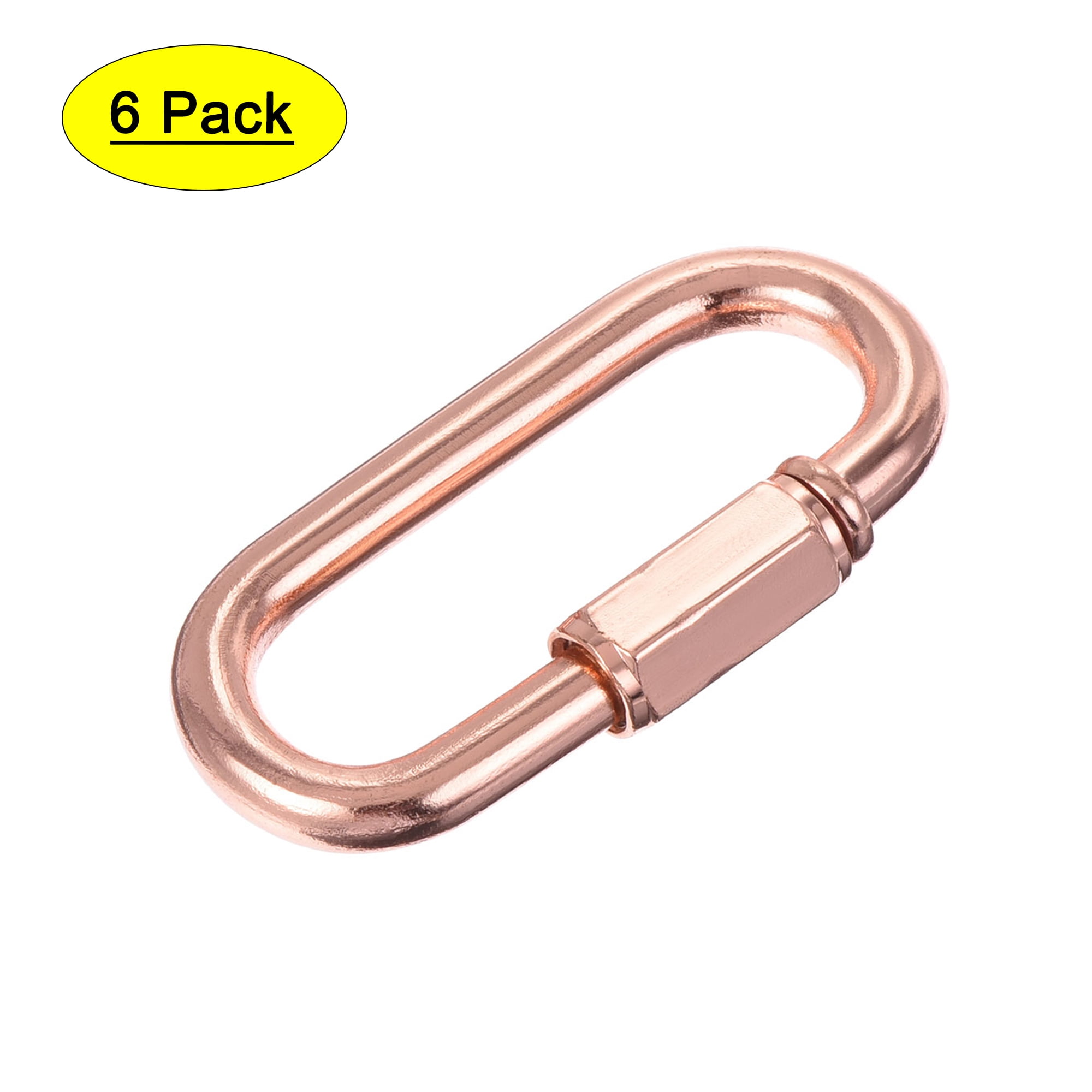 Uxcell 6mm Oval Shape Quick Link Screw Lock Chain Connector Rose Gold 6 ...