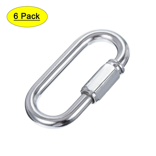 Uxcell 6mm Oval Shape Quick Link Screw Lock Chain Connector Silver Tone ...