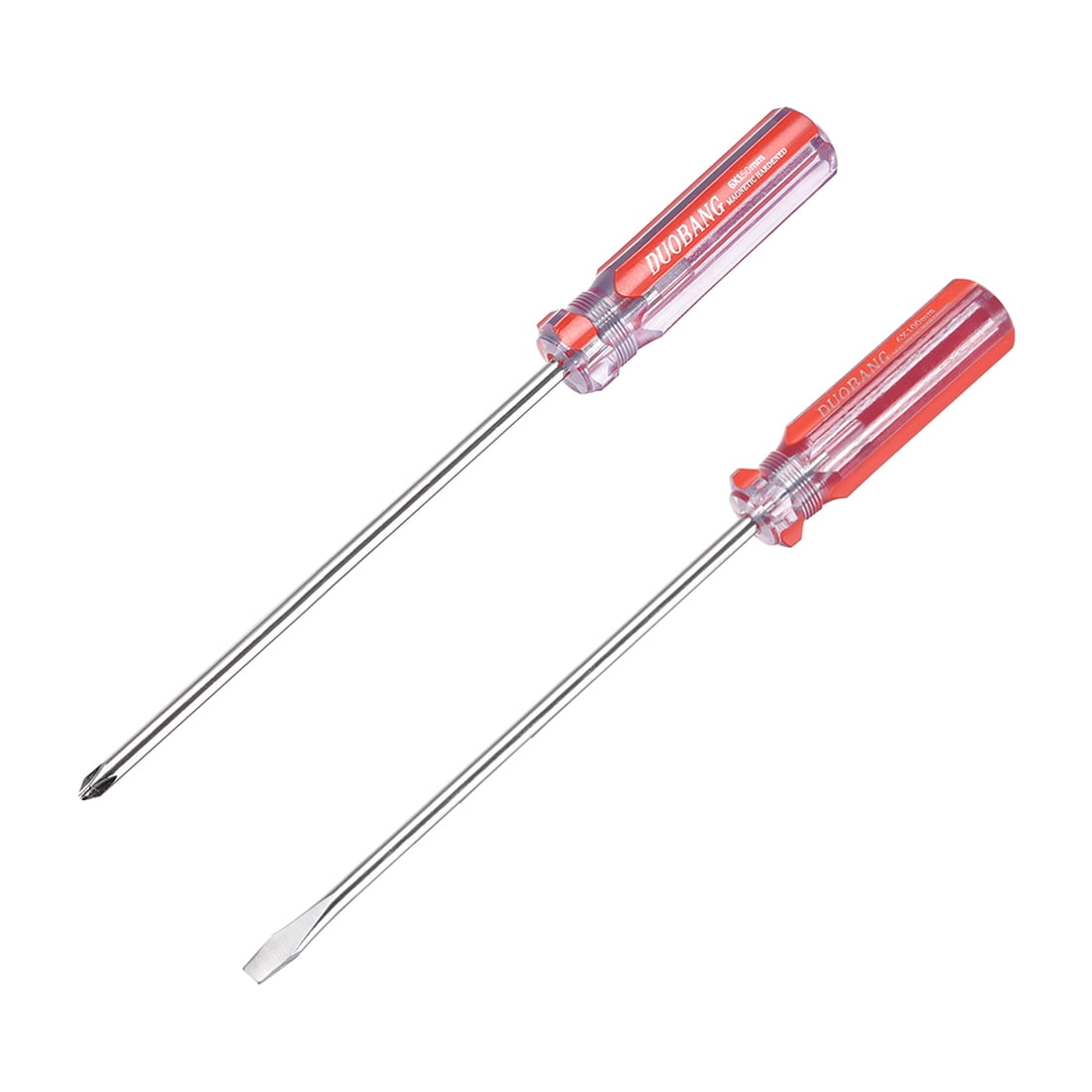 Uxcell 6mm Slotted Magnetic Screwdriver 6" Round Shaft Clear Red ...