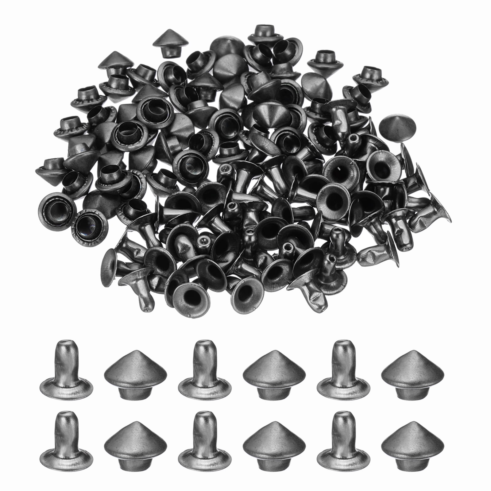 Uxcell 6mm Spike Rivets, 100 Sets Square Studs Rivet Rapid Punk Spikes ...