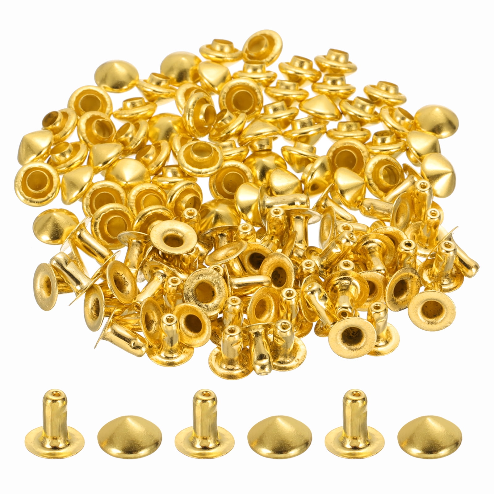 Uxcell 6mm Spike Rivets, 60 Sets Square Studs Rivet Rapid Punk Spikes ...