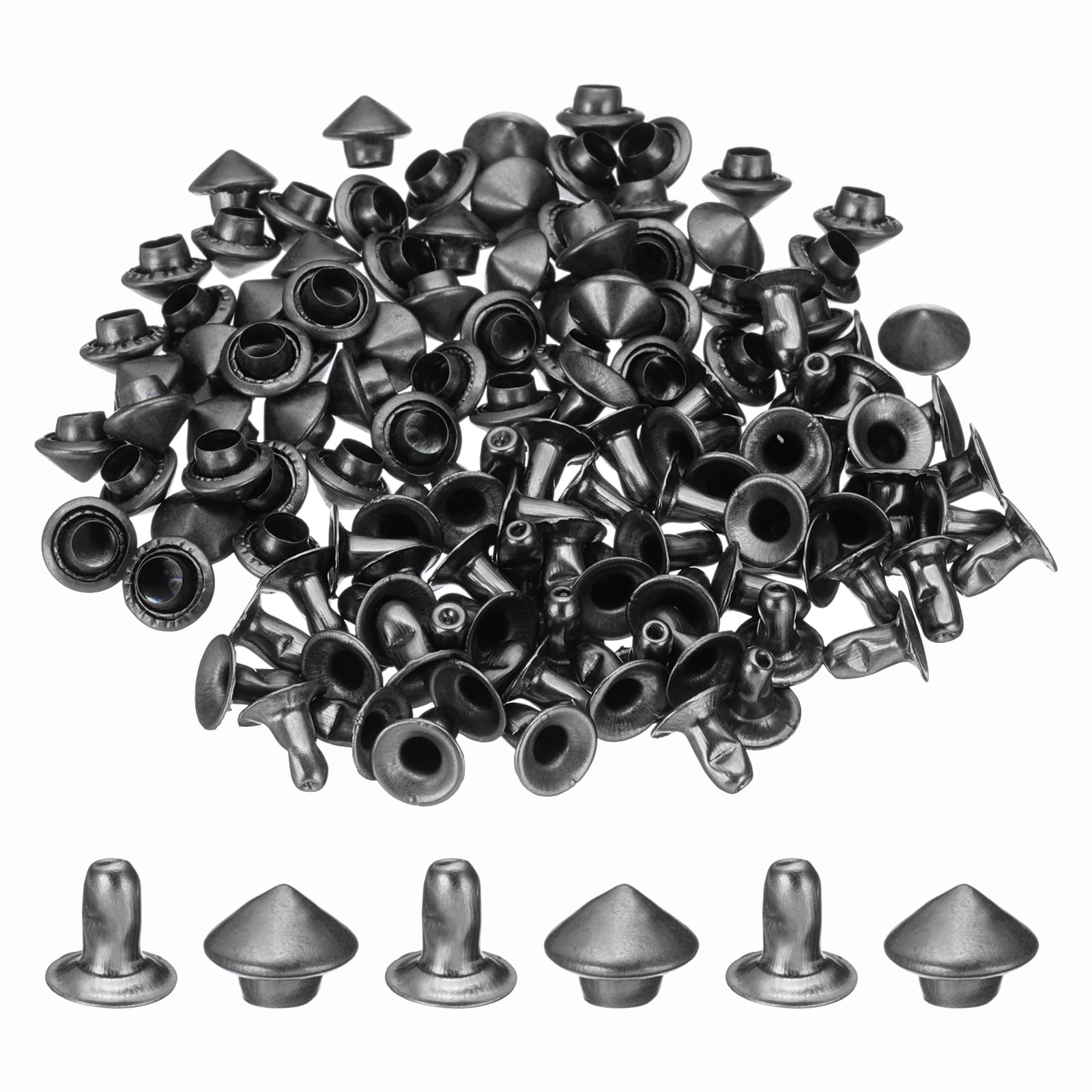 Uxcell 6mm Spike Rivets, 60 Sets Square Studs Rivet Rapid Punk Spikes ...