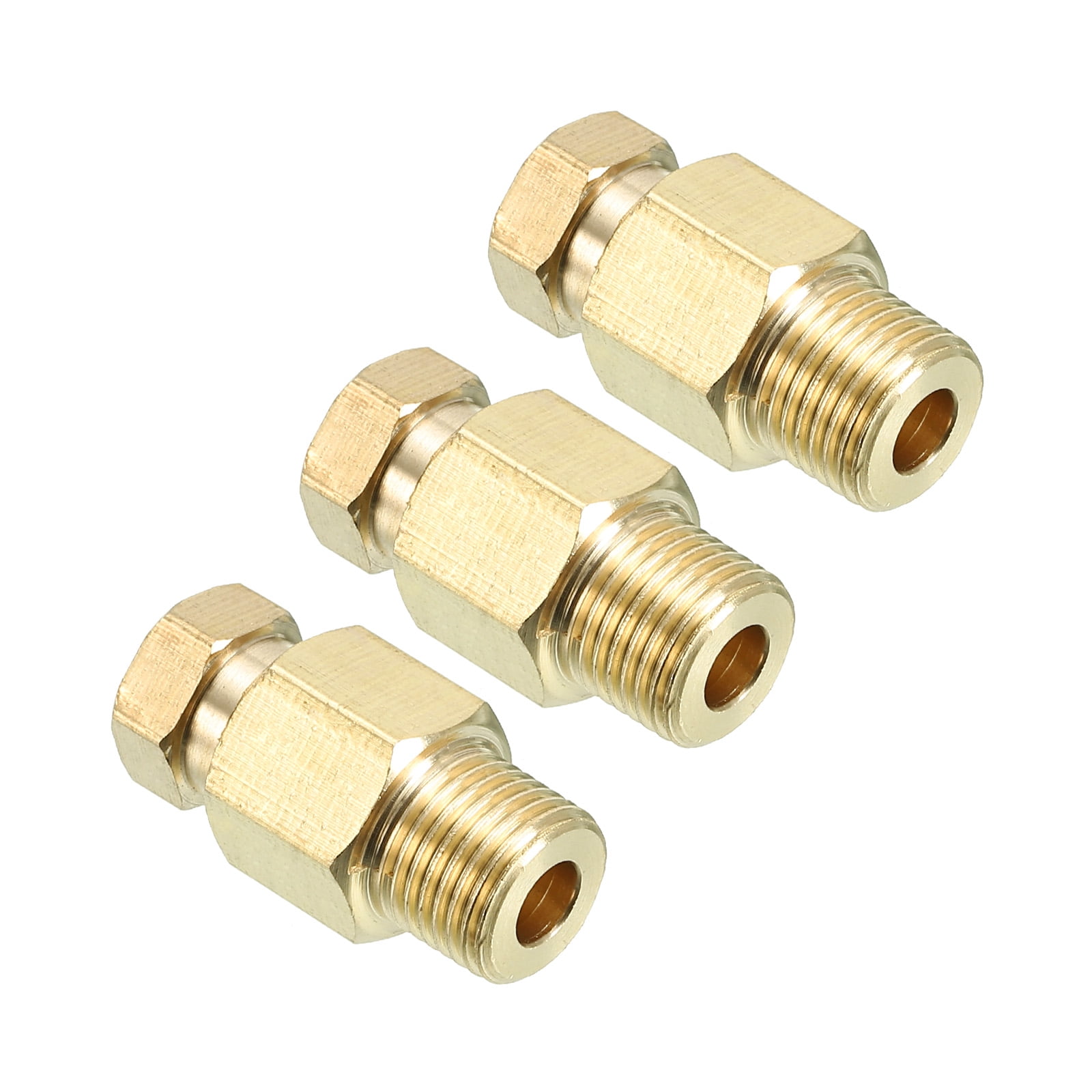 Uxcell 6mm Tube OD 1/8 BSP Male Thread Brass Tube Compression Fitting ...