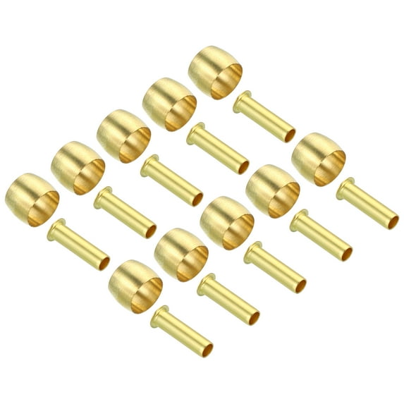 Uxcell 6mm Tube OD Brass Compression Sleeves Ferrules Brass Ferrule ...