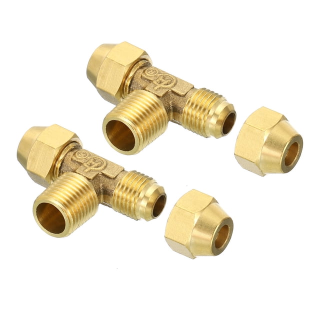 Uxcell 6mm Tube OD x PT1/4 Thread Brass Tube Fitting Tee Pipe Tube ...