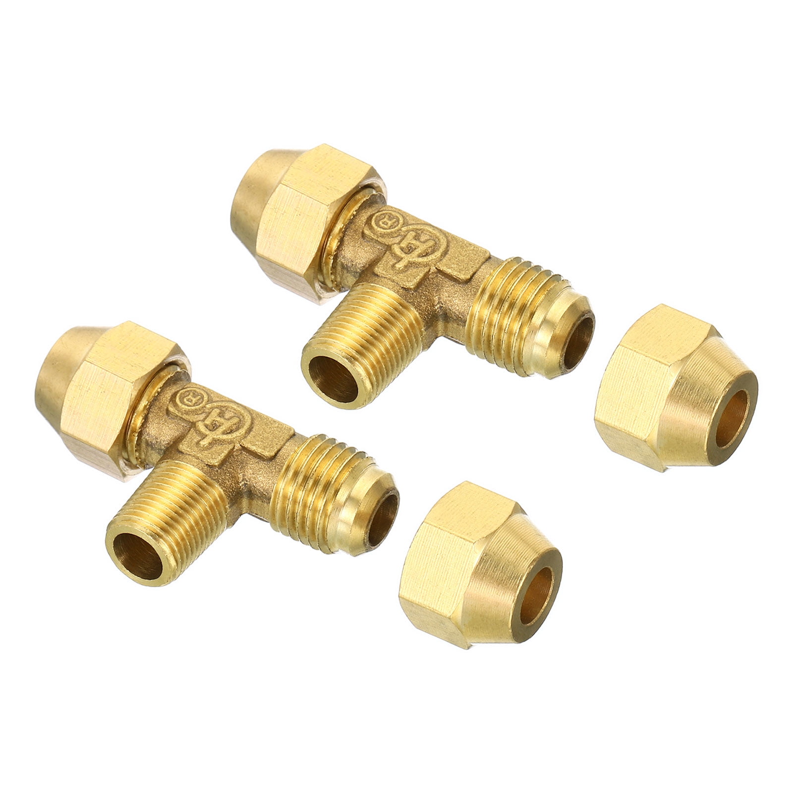 Uxcell 6mm Tube OD x PT1/8 Thread Brass Tube Fitting Tee Pipe Tube ...