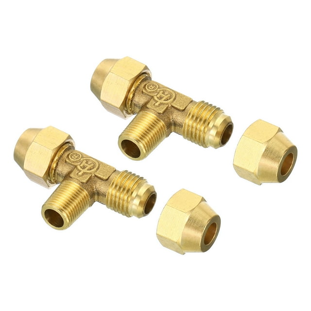 Uxcell 6mm Tube OD x PT1/8 Thread Brass Tube Fitting Tee Pipe Tube ...