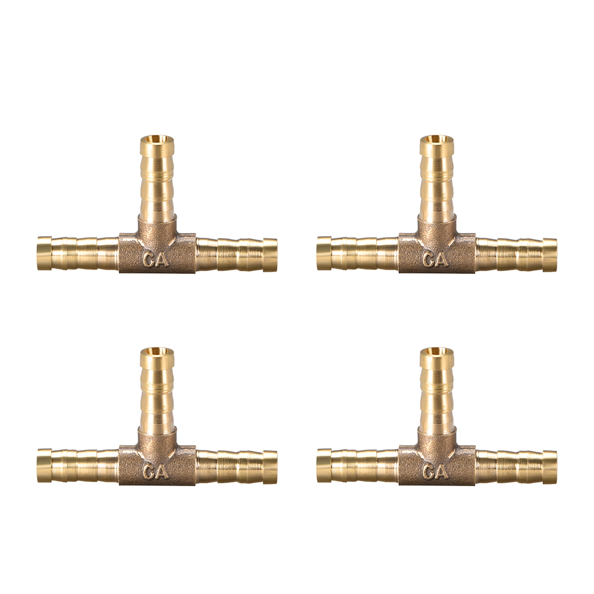 Uxcell 6mm or 15/64" ID Brass Barb Fitting T-Shaped 3Way Barb Hose ...