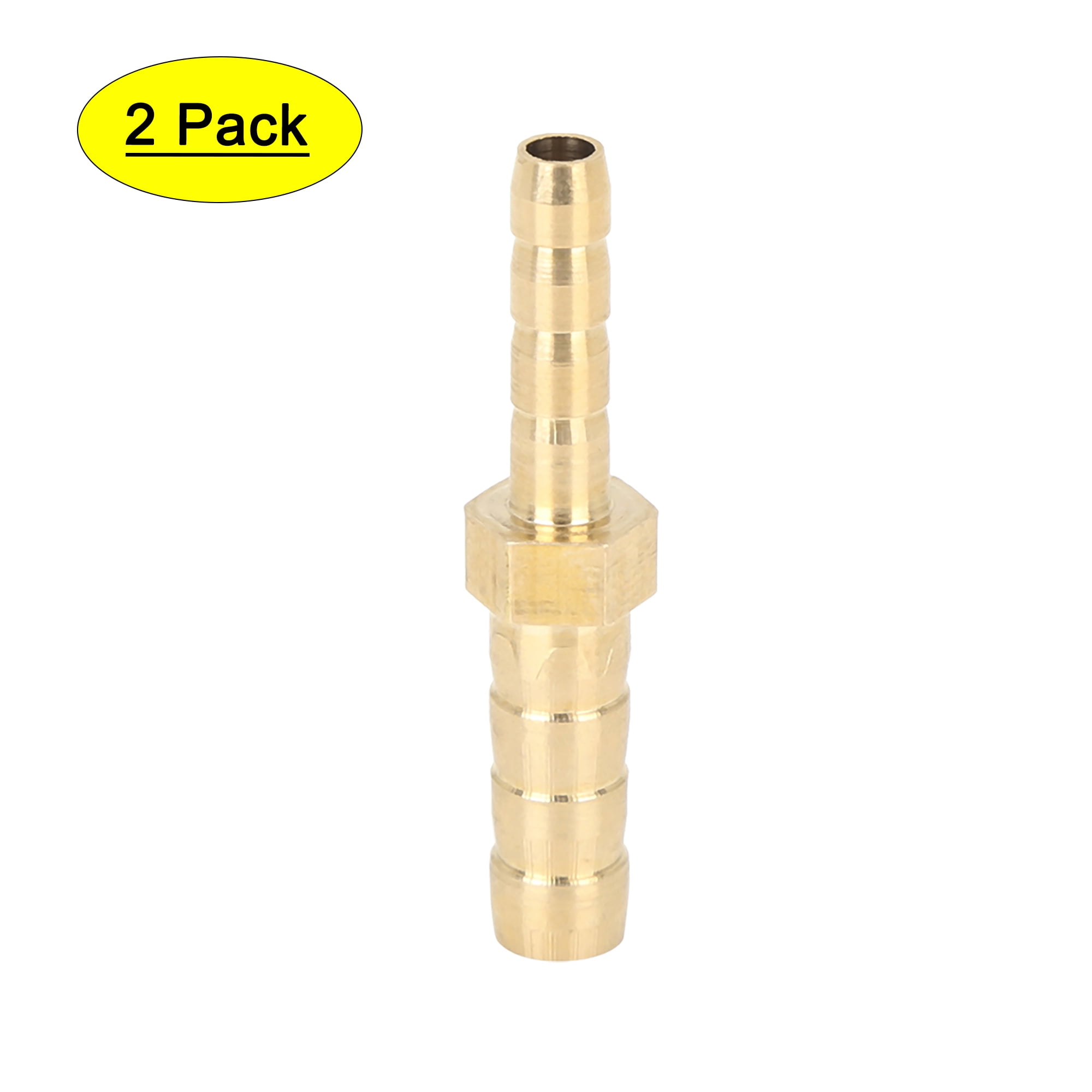 Uxcell 6mm to 4mm Straight Connector Adaptor Brass Barb Hose Fitting 2 ...