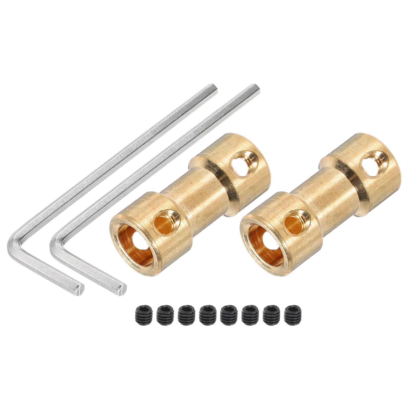 Uxcell 6mm to 6mm Bore Rigid Coupling 20mm x 9mm M3 Brass Shaft Copper ...