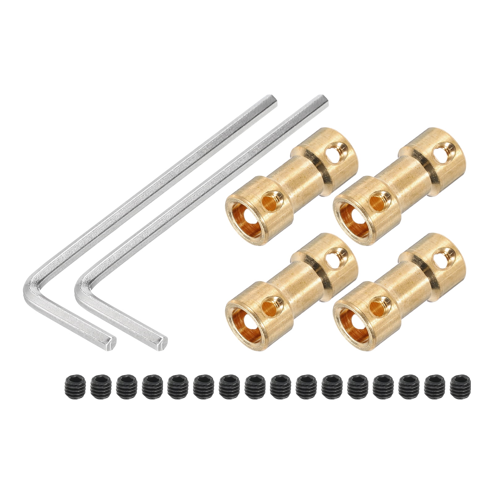 Uxcell 6mm to 6mm Bore Rigid Coupling 20mm x 9mm M3 Brass Shaft Copper ...