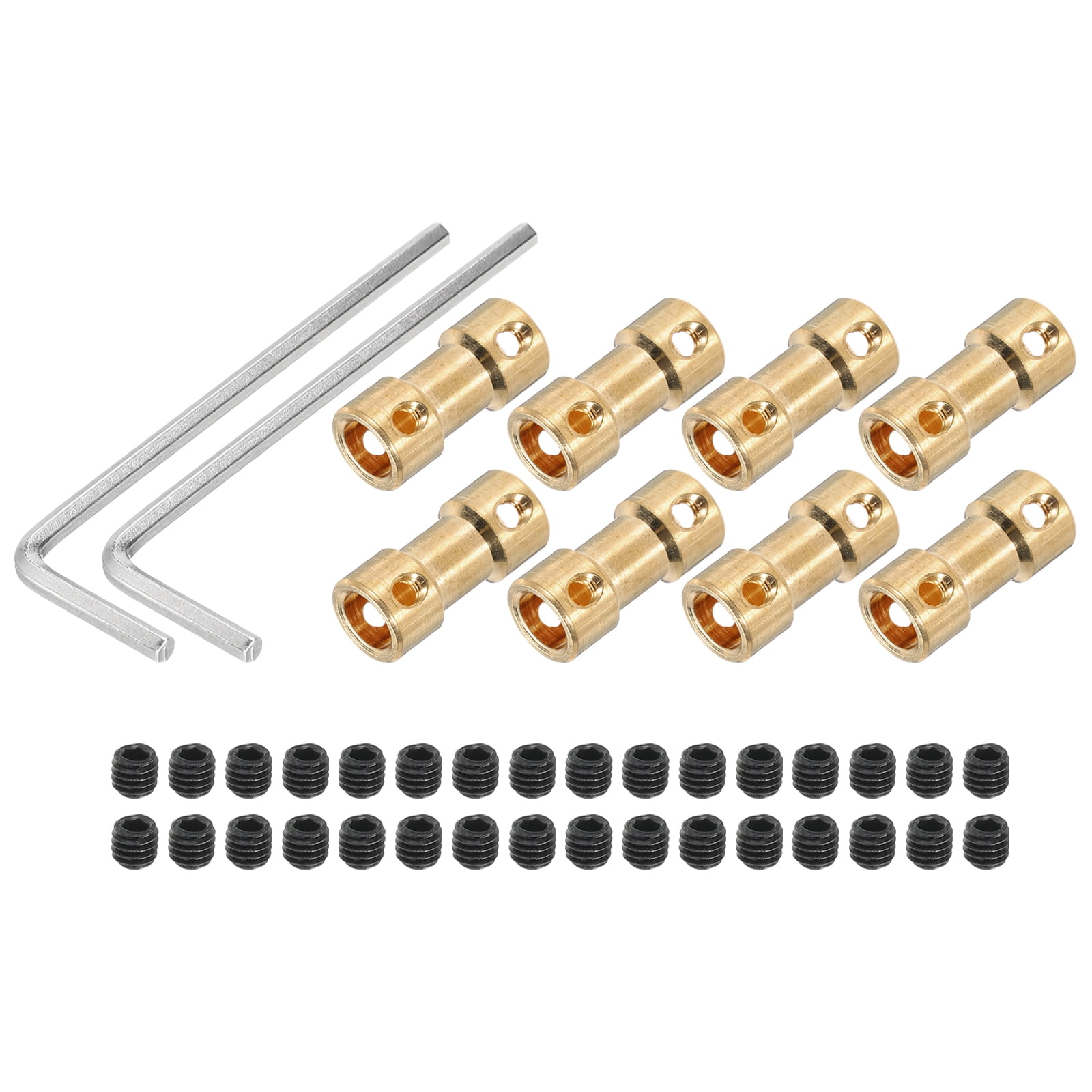 Uxcell 6mm to 6mm Bore Rigid Coupling 20mm x 9mm M3 Brass Shaft Copper ...