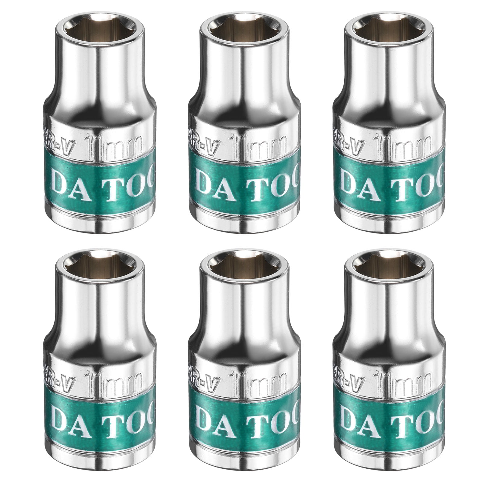 Uxcell 6pcs 1/2" Drive 6 Points Socket 11mm CR-V Metric Shallow Socket ...