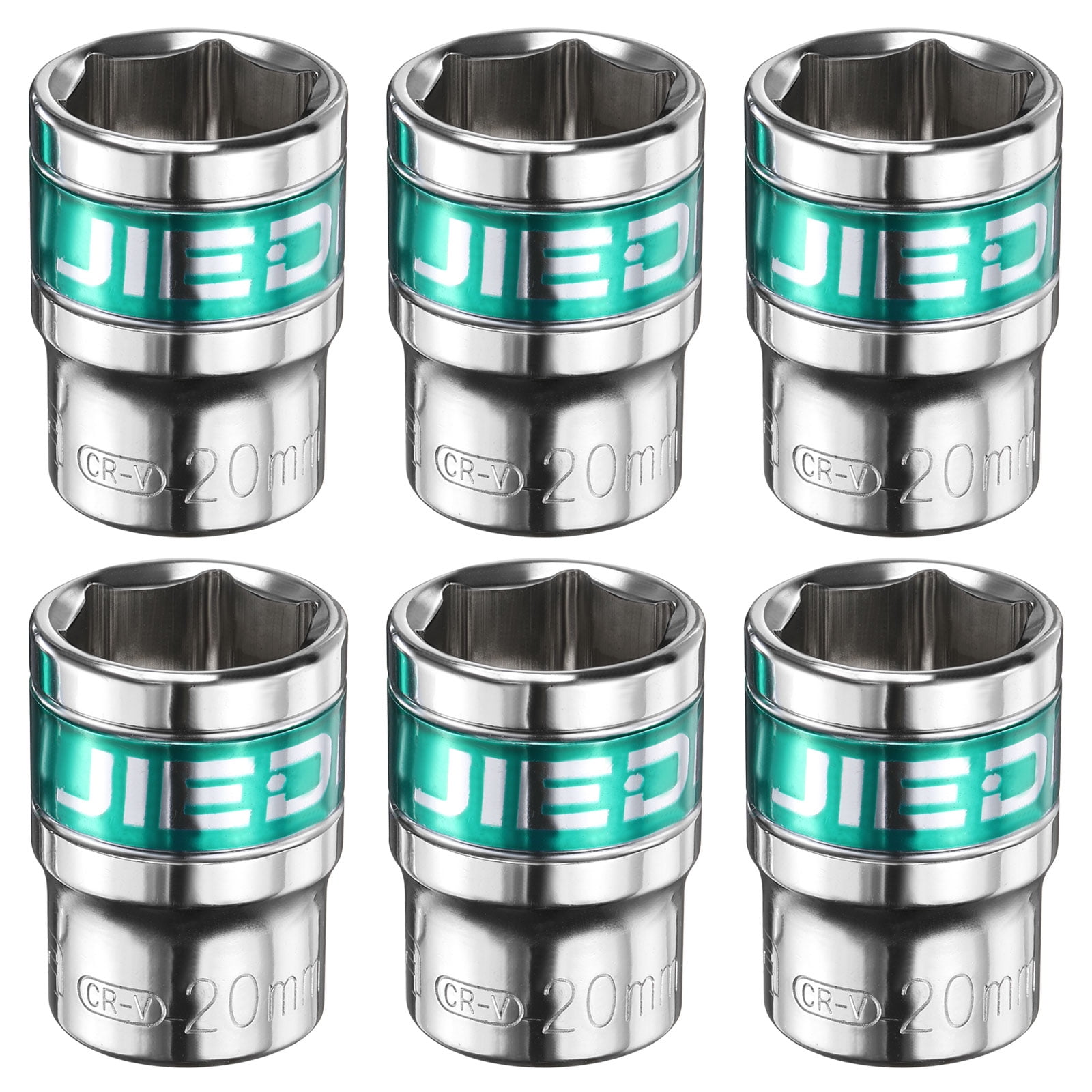 Uxcell 6pcs 1/2" Drive 6 Points Socket 20mm CR-V Metric Shallow Socket ...