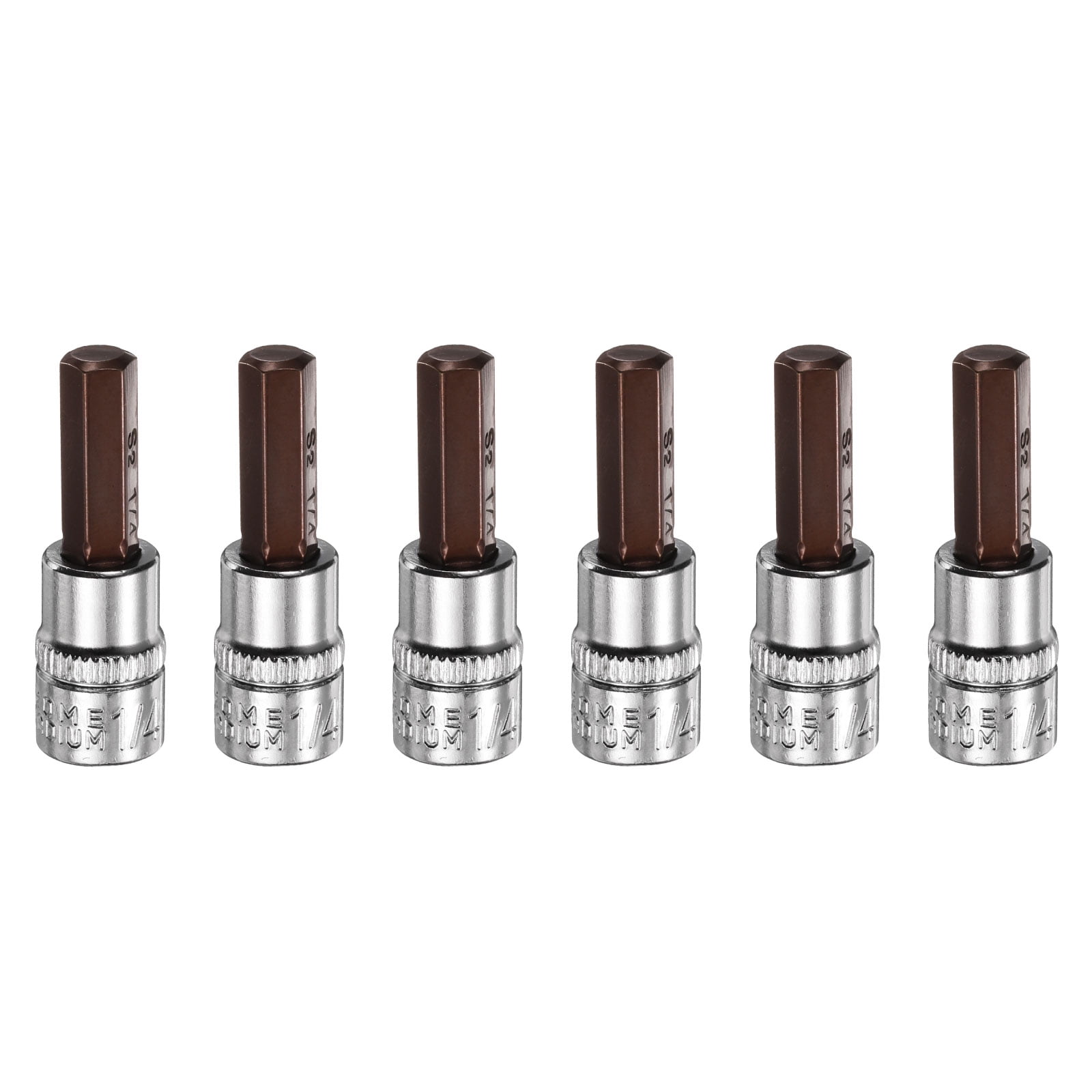Uxcell 6pcs 1/4" Hex Bit Socket 1/4" Square Drive SAE Extension Impact ...