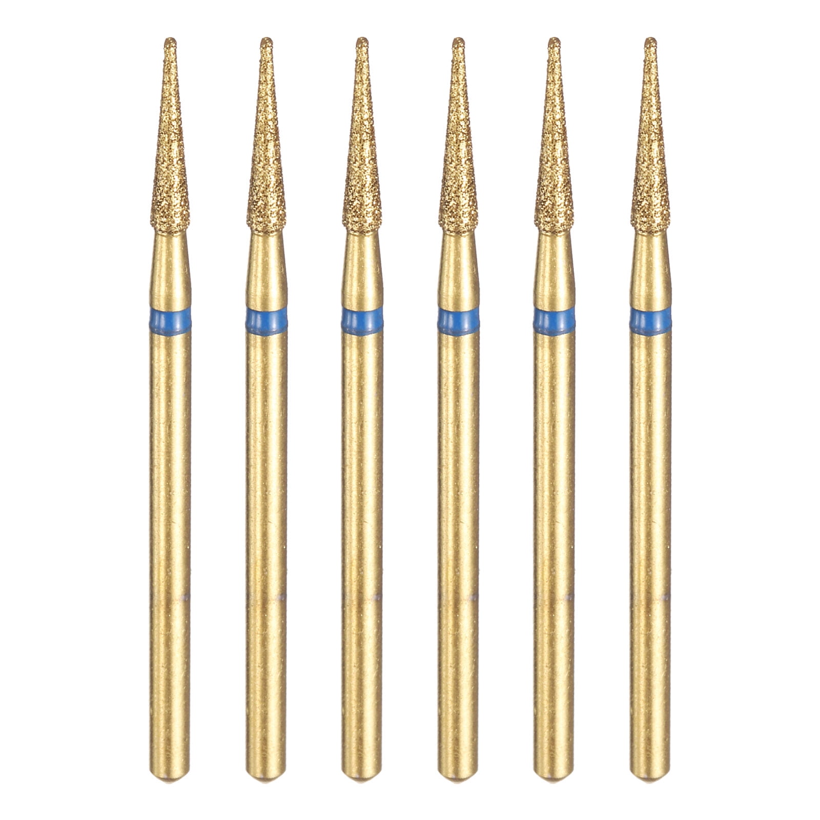 Uxcell 6pcs 120-140 Grits Titanium Diamond Grinding Bit 2.2mm Tapered ...
