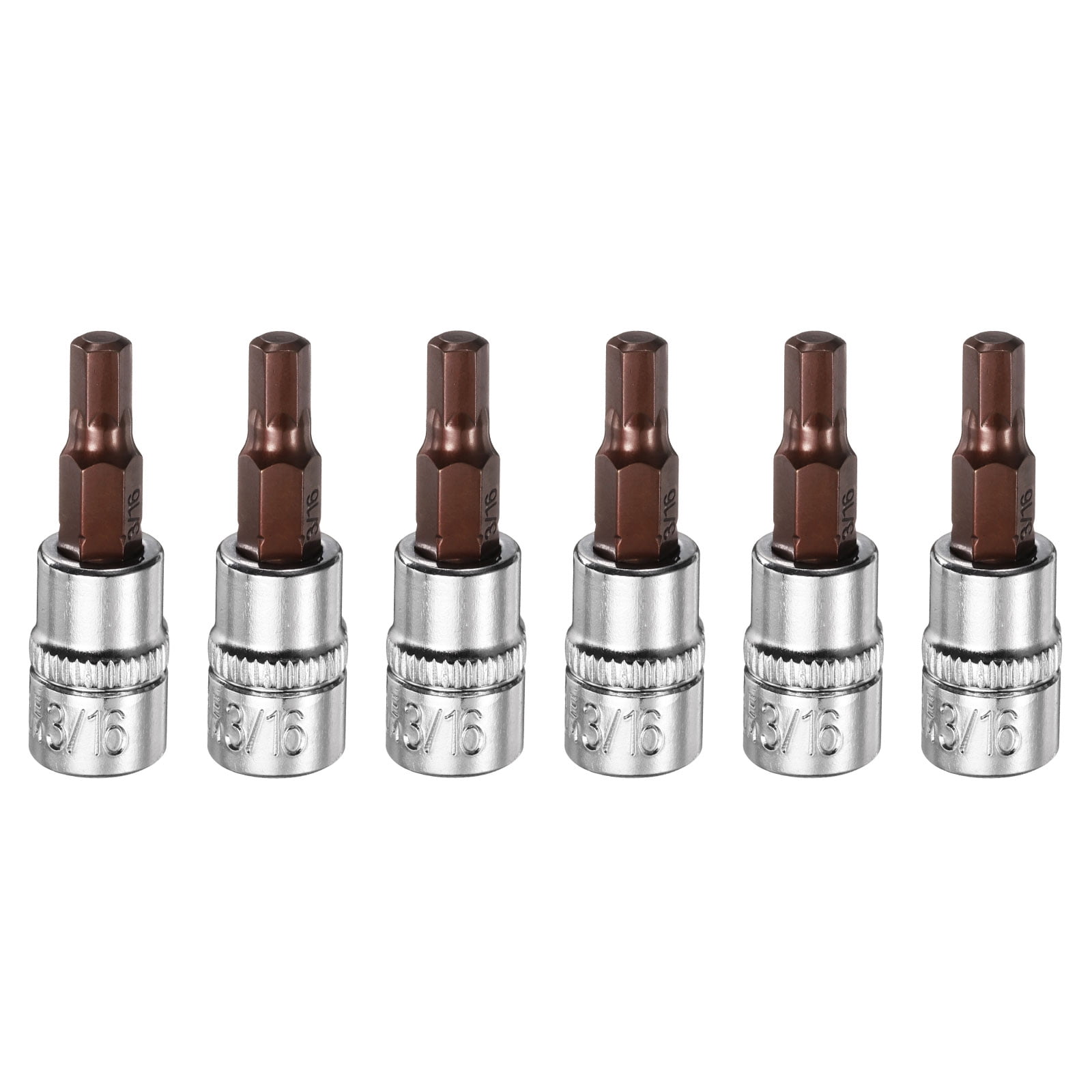 Uxcell 6pcs 3/16" Hex Bit Socket 1/4" Square Drive SAE Extension Impact ...