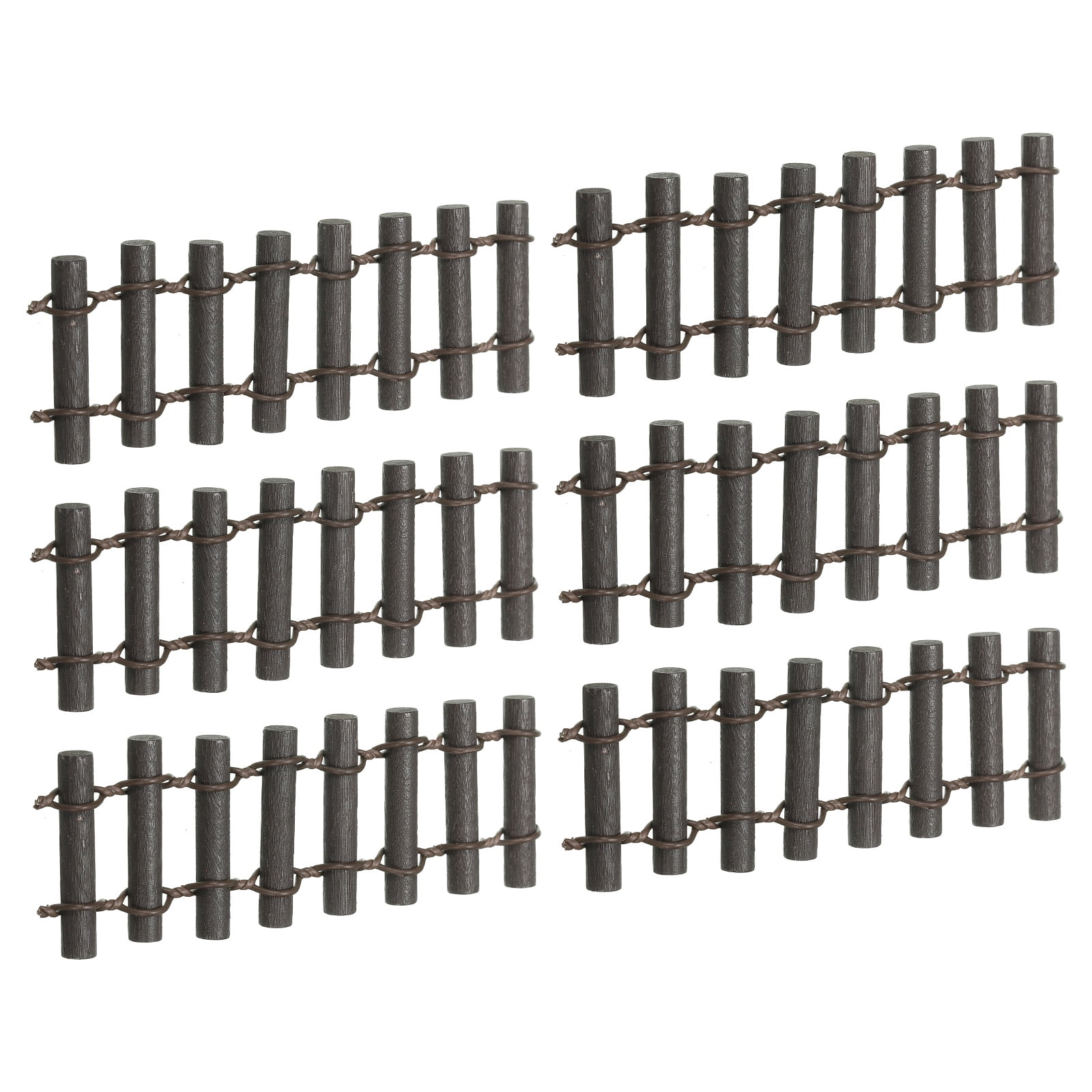 Uxcell 6pcs 3.7 Inch Miniature Garden Fence, Mini Ornament Wood Picket ...