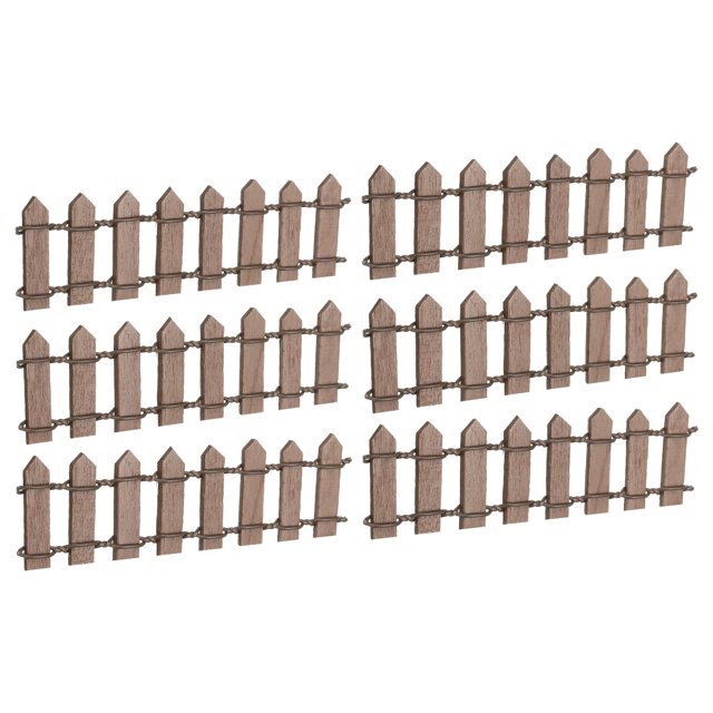 Uxcell 6pcs 3.9 Inch Miniature Garden Fence, Mini Ornament Wood Picket ...