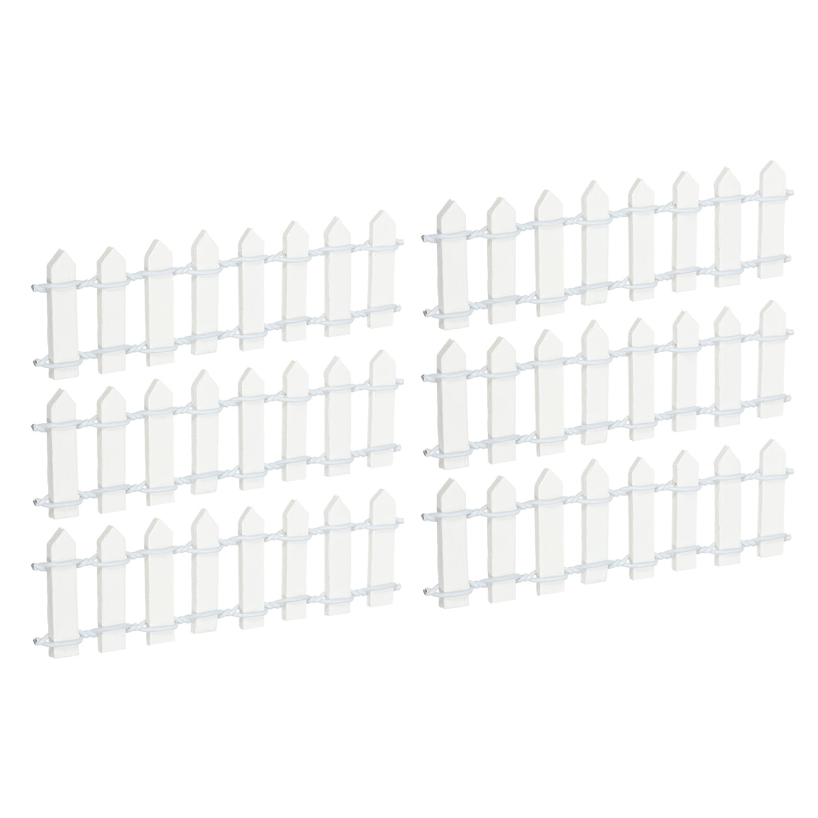 Uxcell 6pcs 3.9 Inch Miniature Garden Fence, Mini Ornament Wood Picket ...