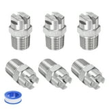 Uxcell 6pcs 80 Degree Flat Fan Spray Tip 1.1mm Orifice 1/4BSPT Male ...