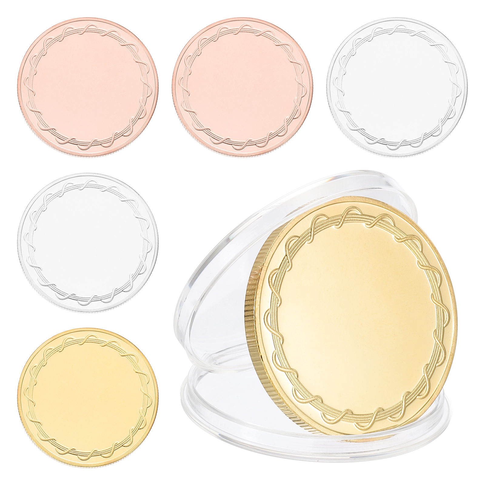 Uxcell 6pcs Blank Coins for Engraving, 40mm Coin Blanks Laser Engraving ...