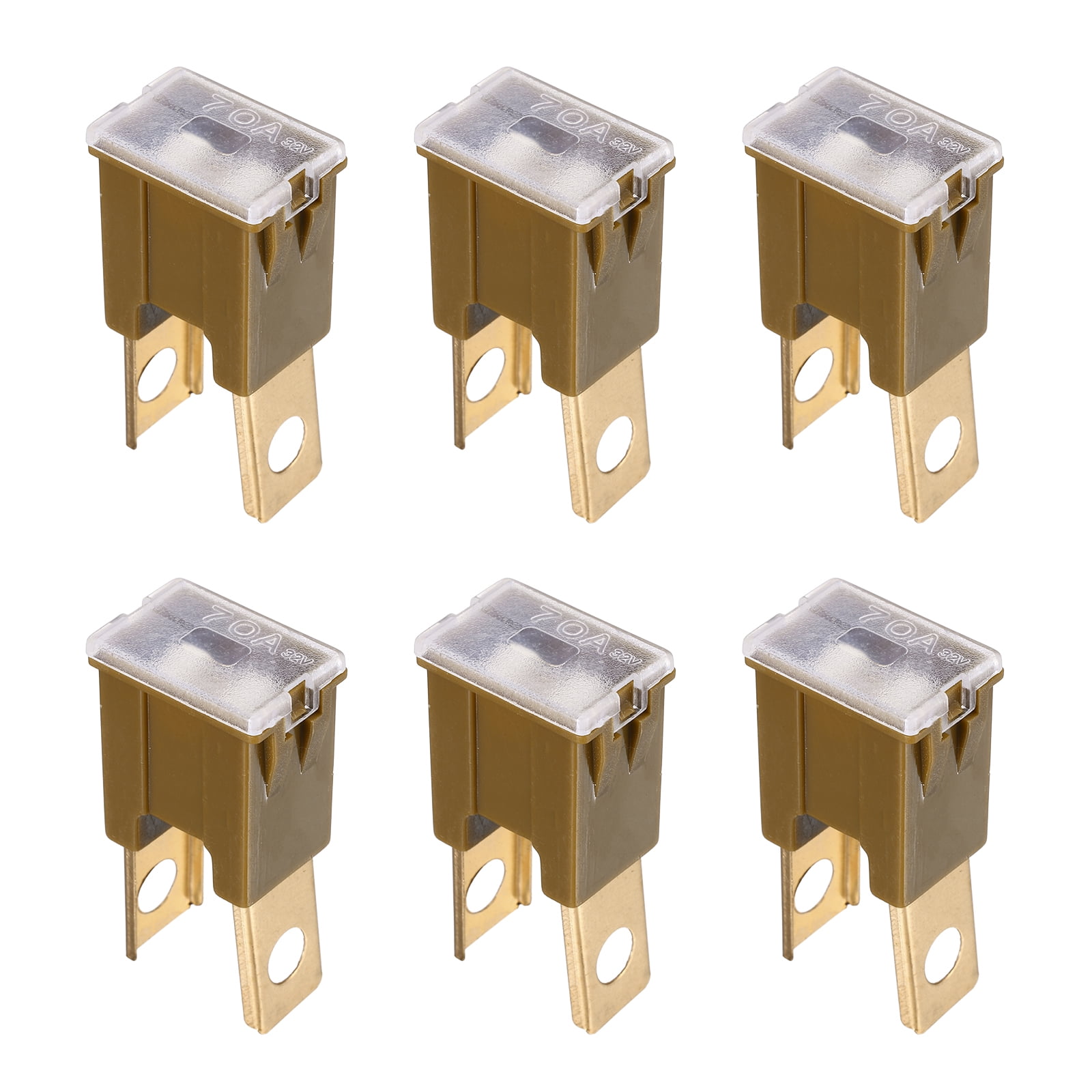 Uxcell 6pcs Cartridge Fuse, 32VDC 70A Male Terminal Automotive ...