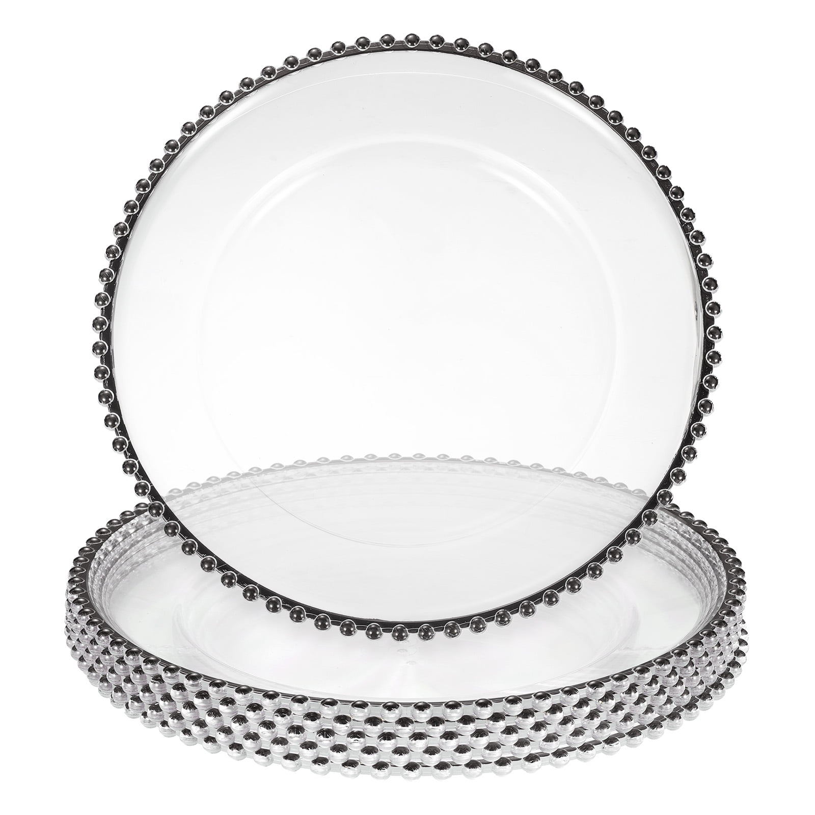 Uxcell 6pcs Clear Charger Plates Bulk, 13" Plastic Round Charger Plates ...