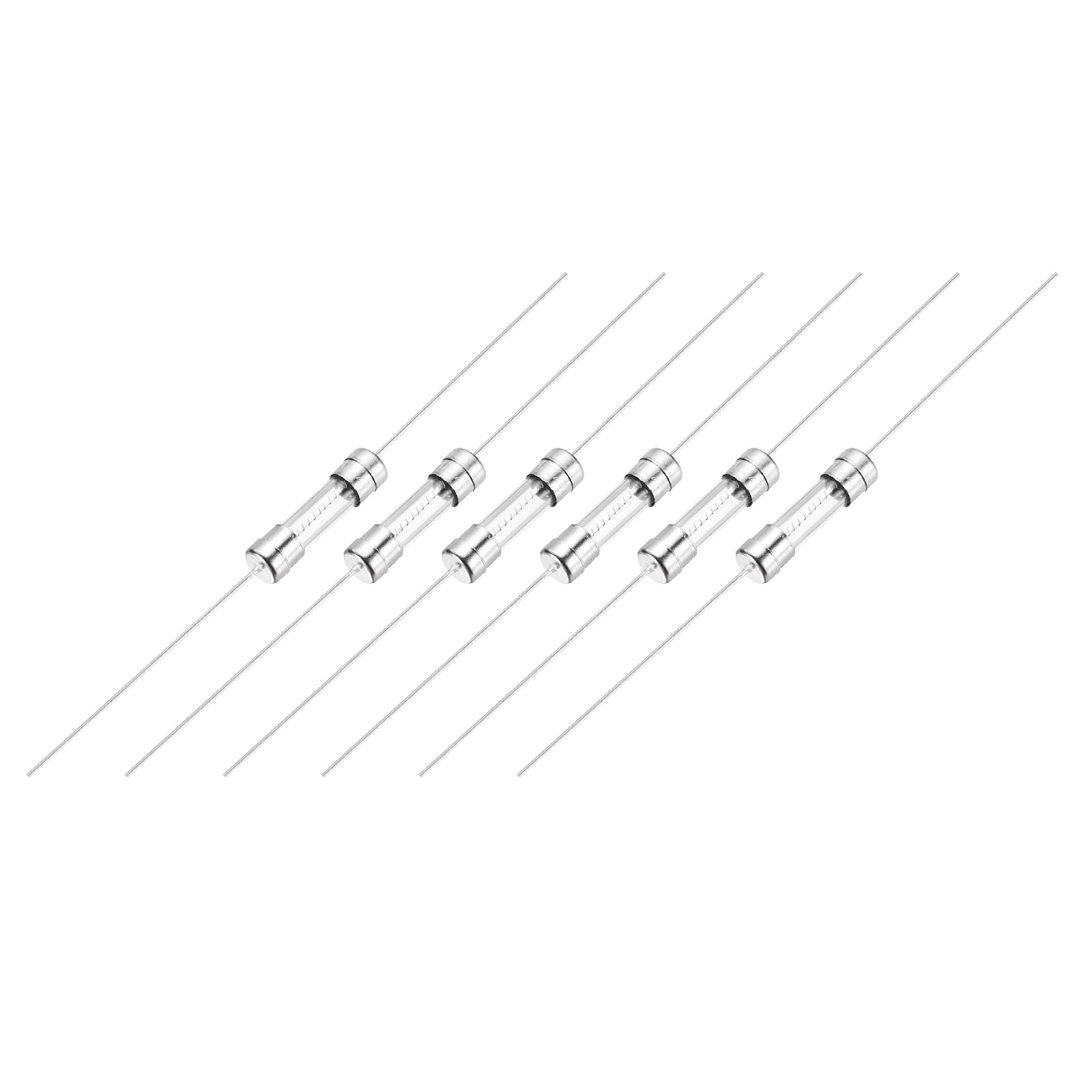 Uxcell 6pcs Glass Tube Fuses, Axial-with Wire 5 x 20 mm 20A 250V for ...