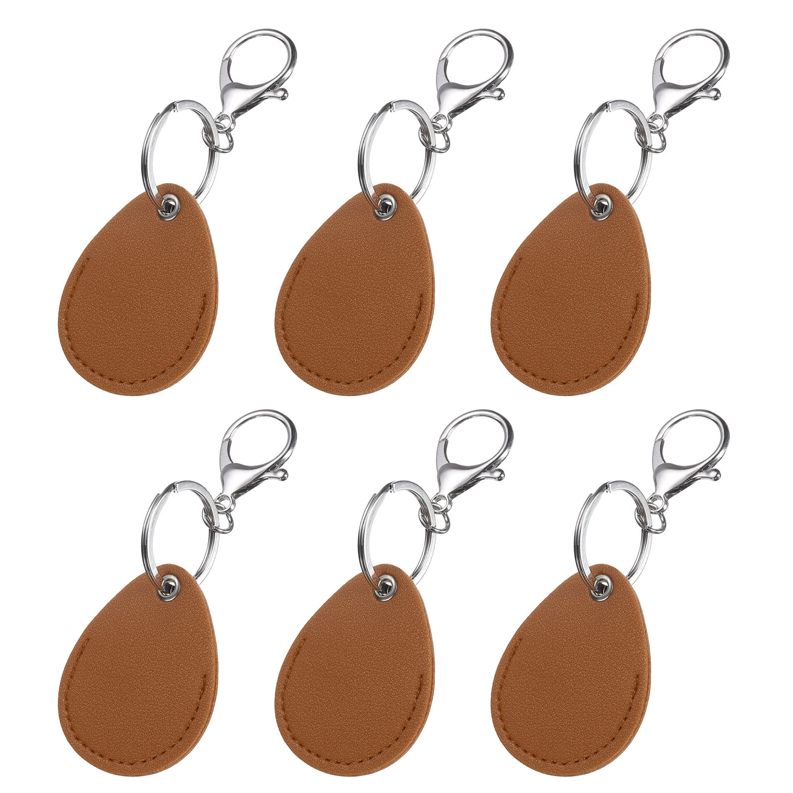 Uxcell 6pcs Leather Key Fob, PU Leather Car Keychain Blanks Key Holder ...