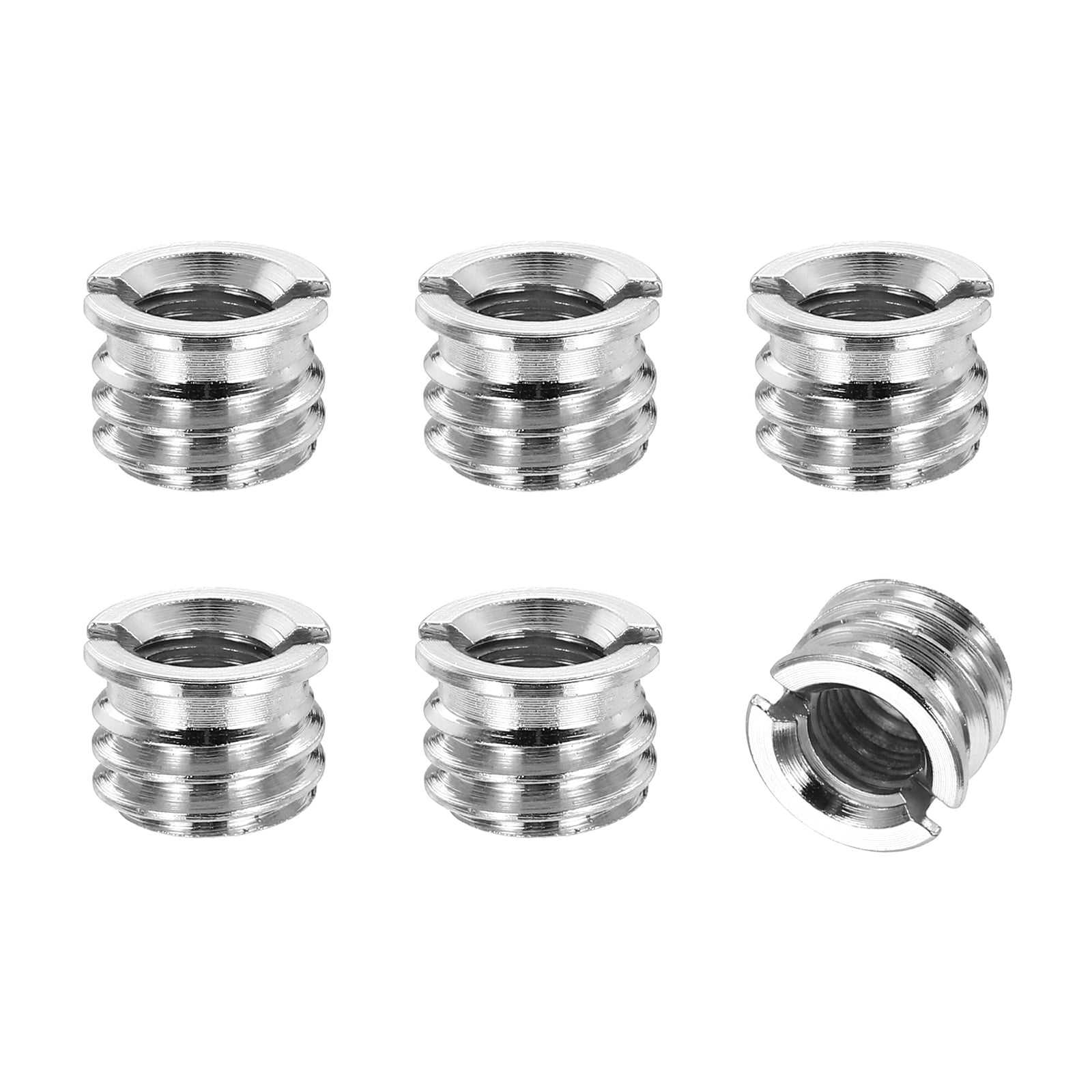 Uxcell 6pcs M6 to 3/8" Male Threaded Tripod Screw Adapter 5mm, Silver ...