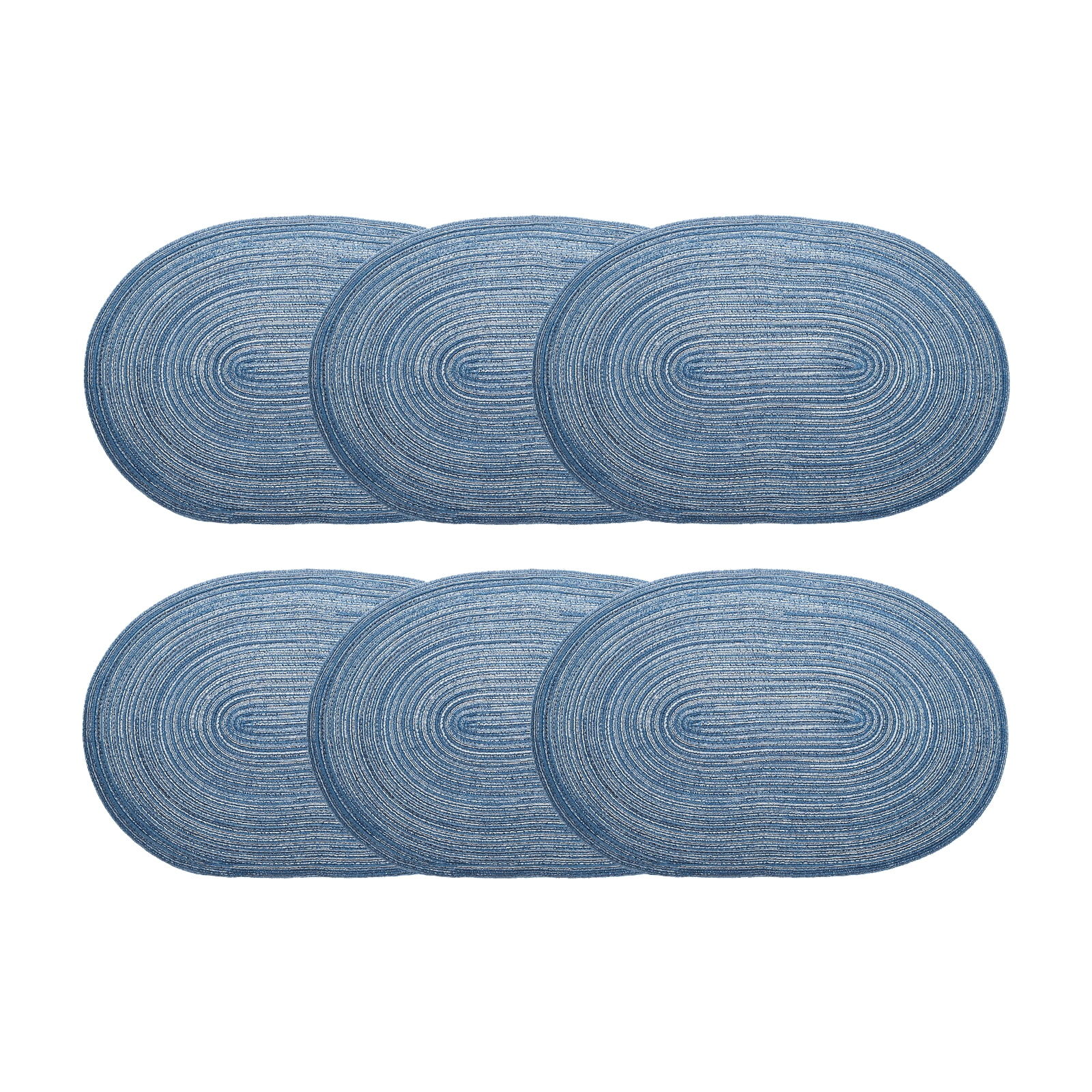 Uxcell 6pcs Oval Braided Placemats 20" Non-Slip Oval Table Mats for ...