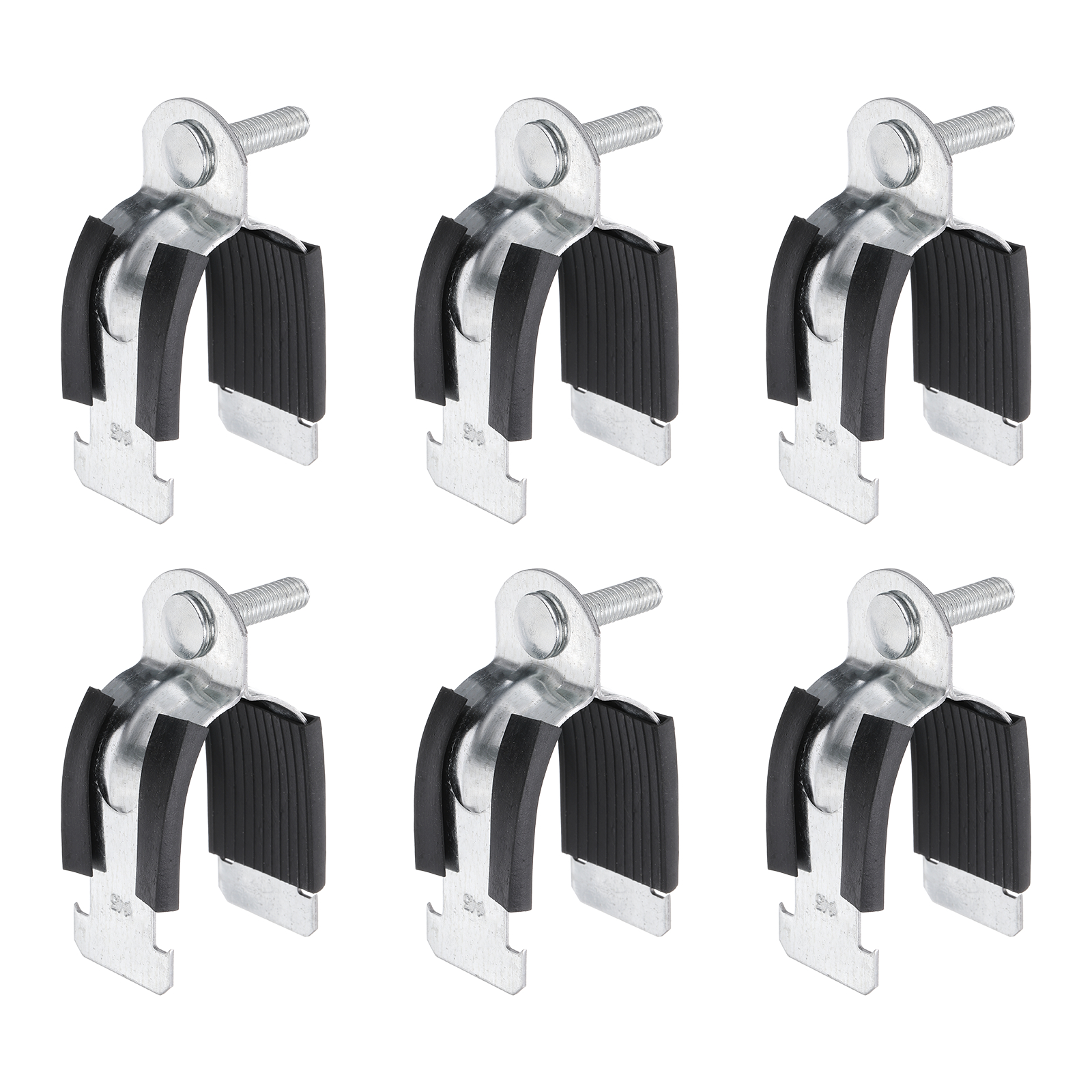 Uxcell 6pcs Rubber Cushion Strut Clamp 1-7/9" Universal Carbon Steel ...