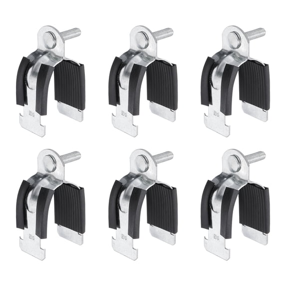Uxcell 6pcs Rubber Cushion Strut Clamp 1-7/9" Universal Carbon Steel ...