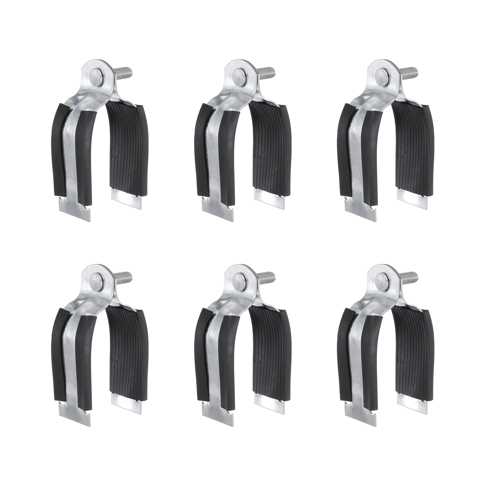 Uxcell 6pcs Rubber Cushion Strut Clamp 2-1/2" Universal Carbon Steel ...