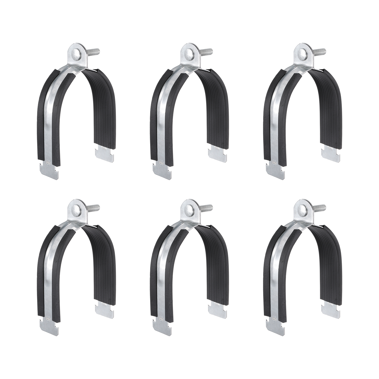 Uxcell 6pcs Rubber Cushion Strut Clamp 4" Universal Carbon Steel Strut ...