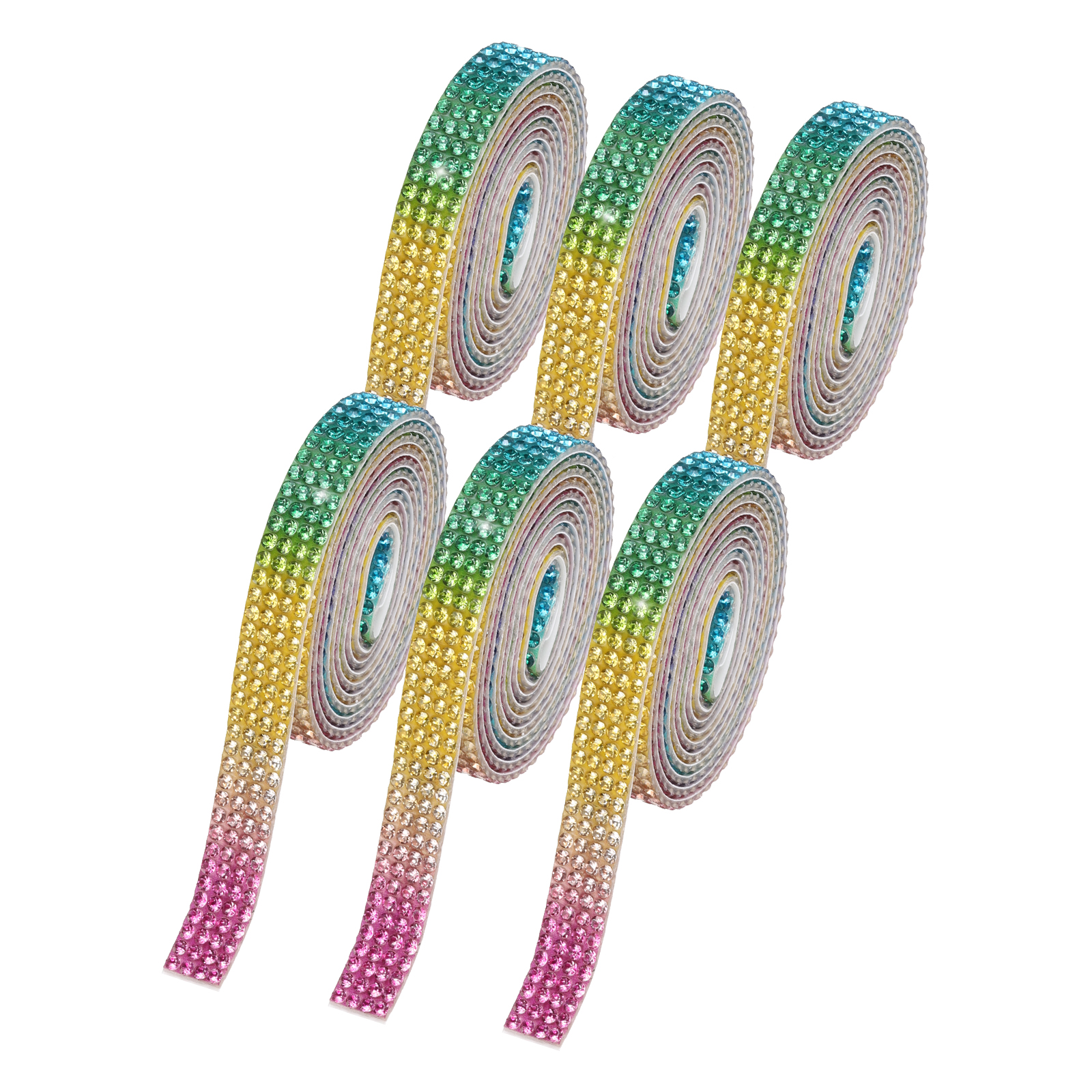 Uxcell 6pcs Self-Adhesive Rhinestone Ribbon for DIY Arts Crafts ...
