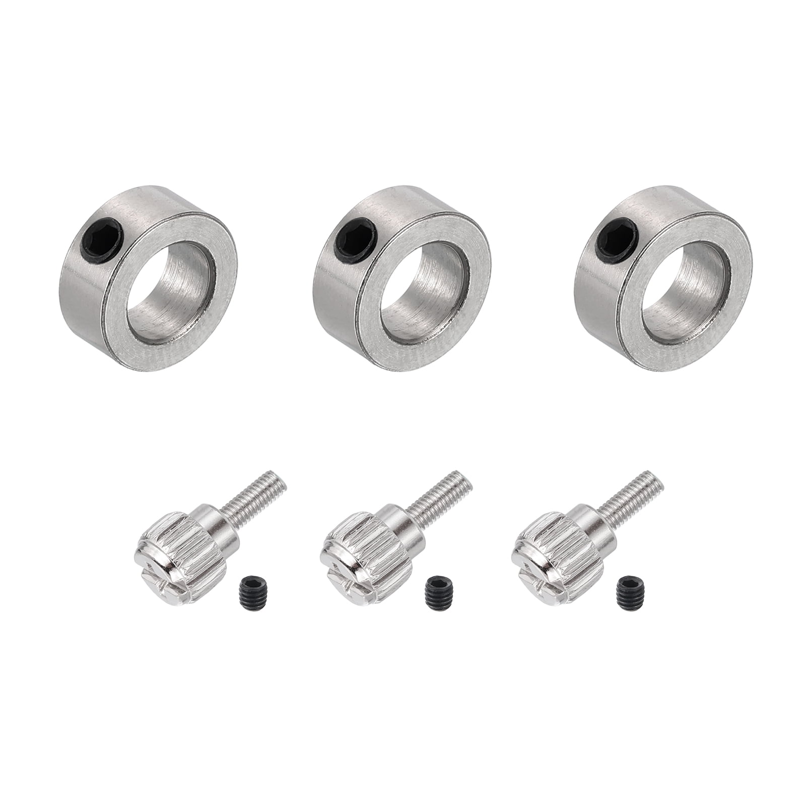 Uxcell 6pcs Set Screw Collars 7.05mm Bore Shaft Collars, 12mm OD, 5mm ...